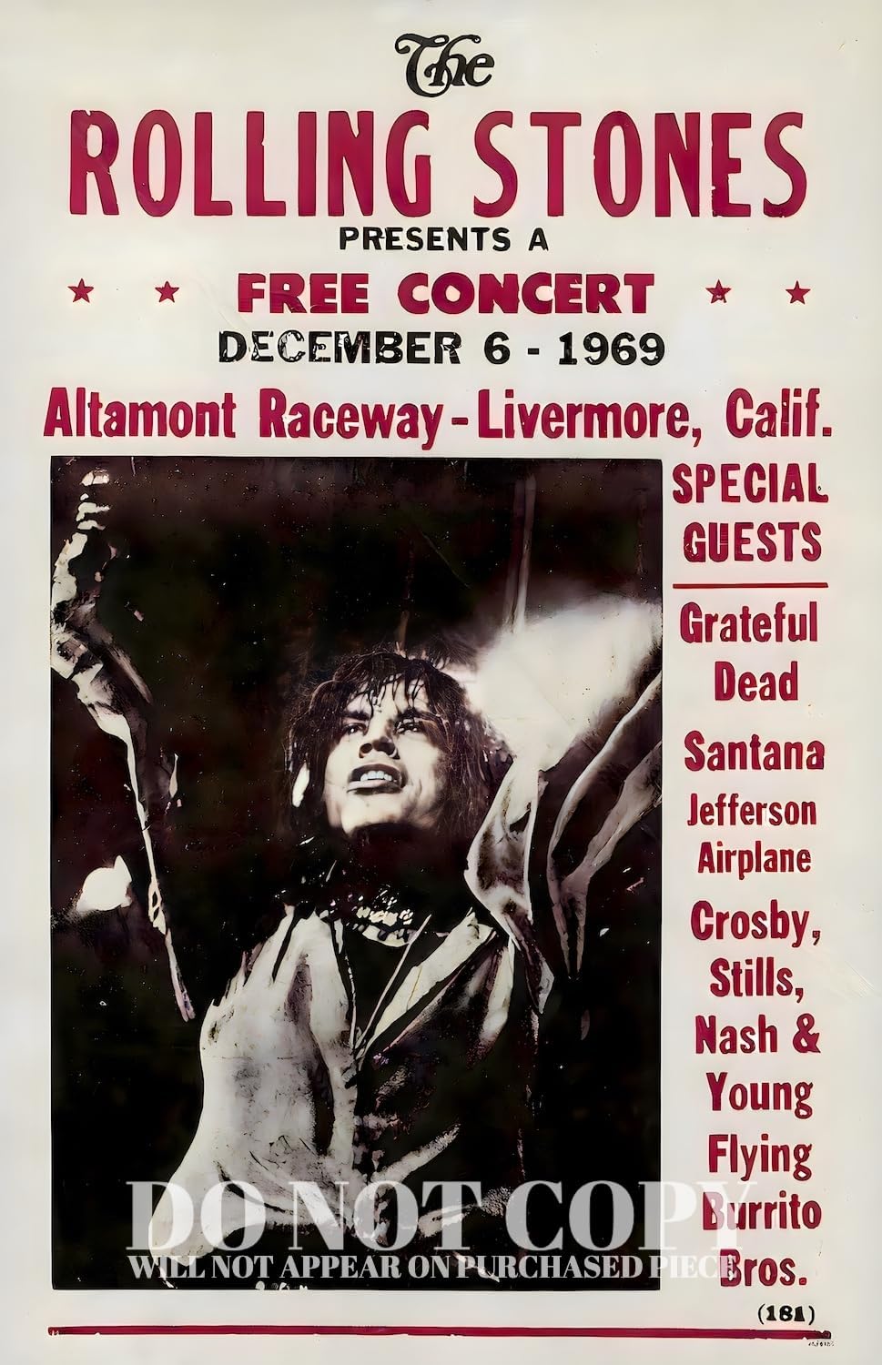 Amazon.com: The Rolling Stones Altamont Concert Poster 11 X 17 ...