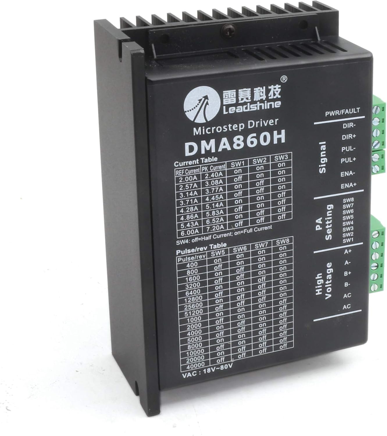 DMA860H Stepper Motor Driver 200KHz 18-80V AC Driver Controller 7.2A ...