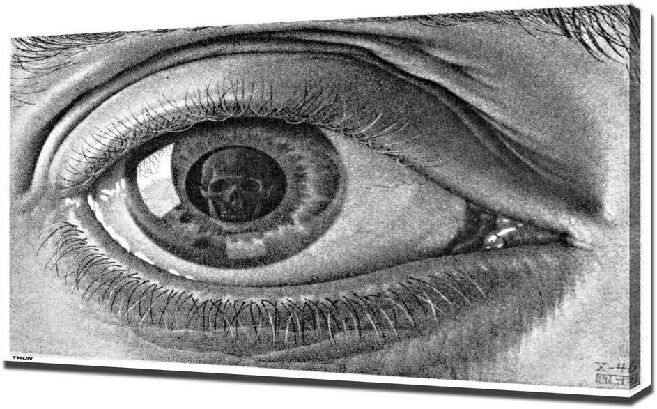 Amazon.com: M.C. Escher - Eye Framed Canvas Art Print Reproduction ...