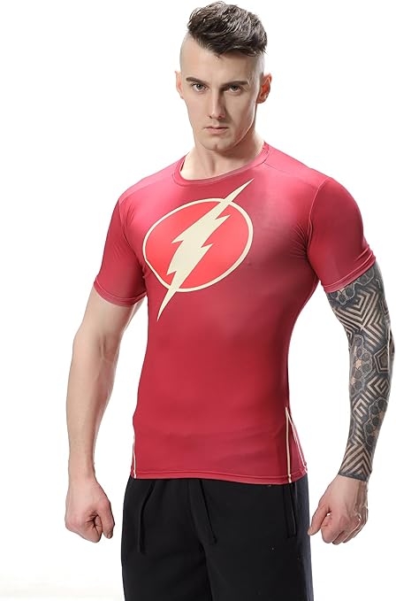 Amazon.com: Red Plume Men's Compression T-Shirt,Sports Jogging Fitness ...