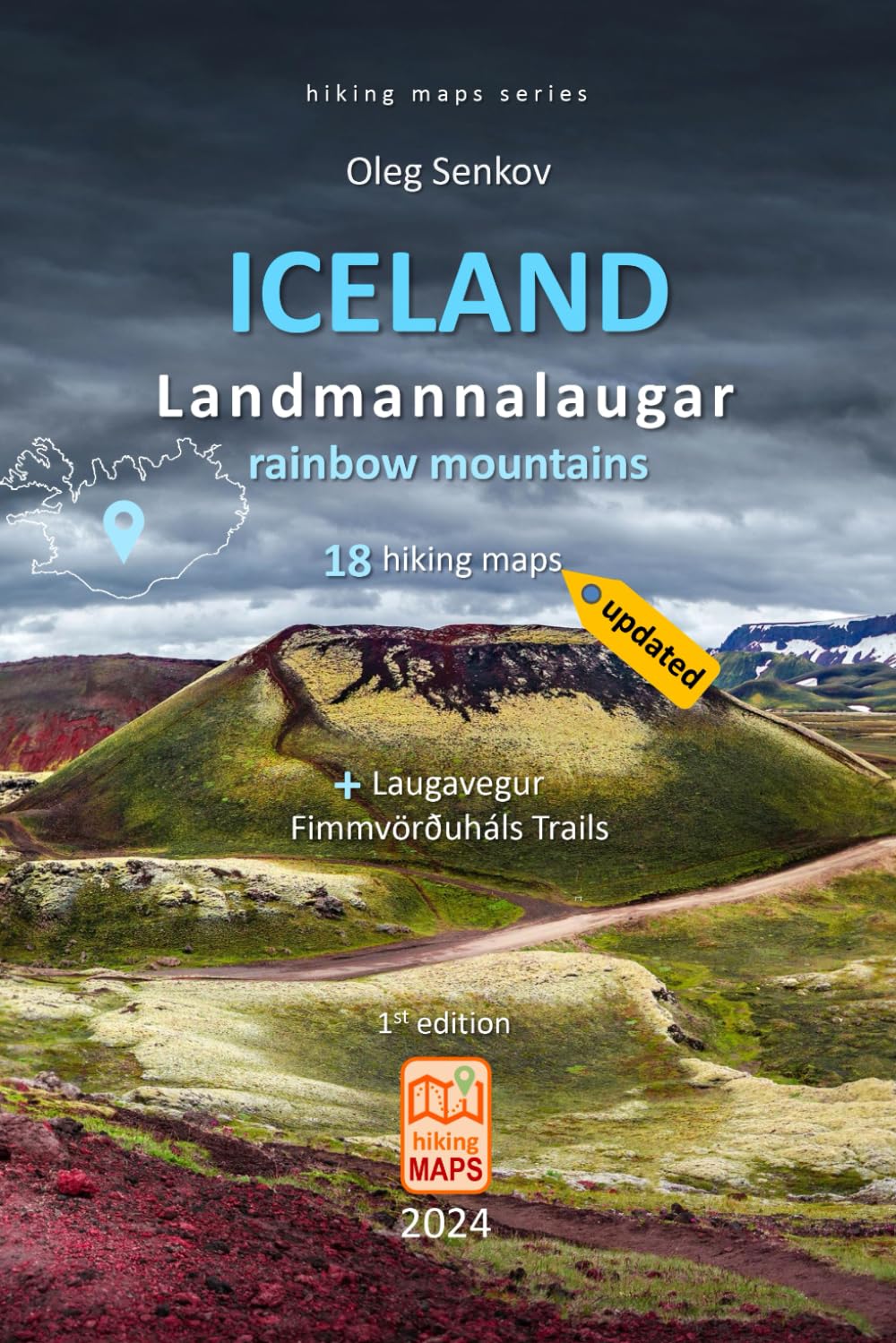 ICELAND, Landmannalaugar rainbow mountains, hiking maps: Senkov, Oleg ...