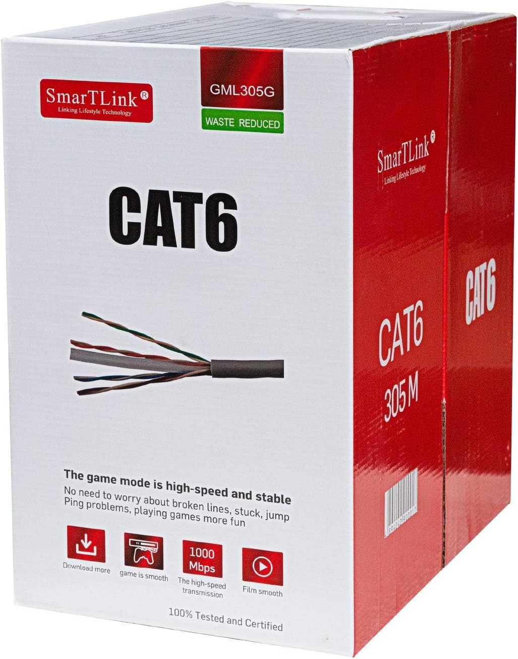 SMARTLINK 305 Meter CAT6 ETHERNET LAN NETWORK UTP CABLE : Buy Online at ...
