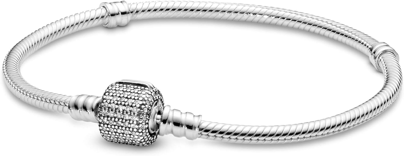 Amazon.com: Pandora - 590728-19 pulsera con cierre invisible de plata ...