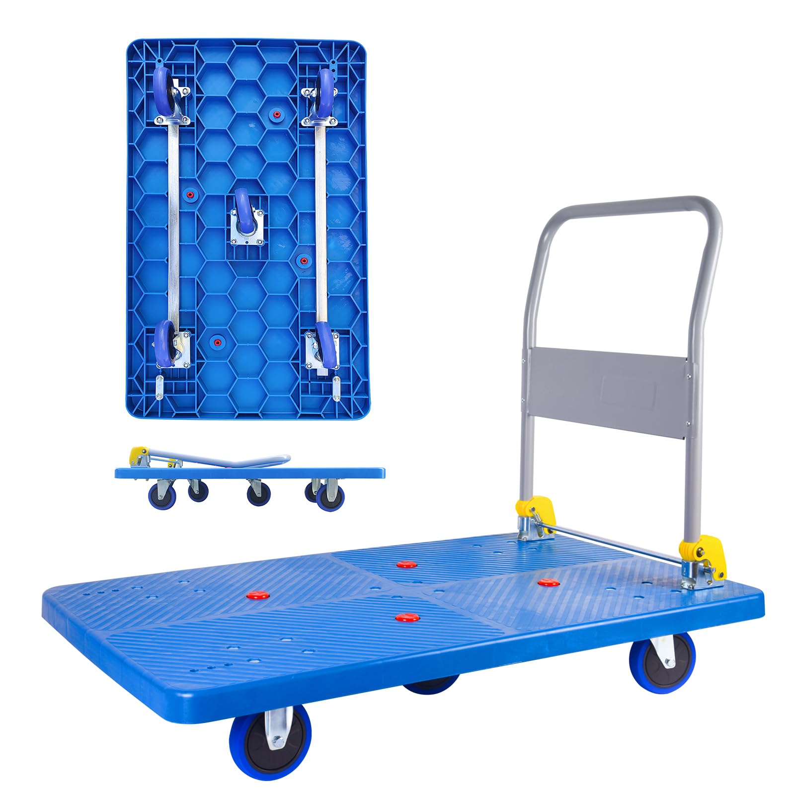 Amazon.com: Doppy Flatbed Cart, 1320lbs Heavy Duty Capacity Platform ...