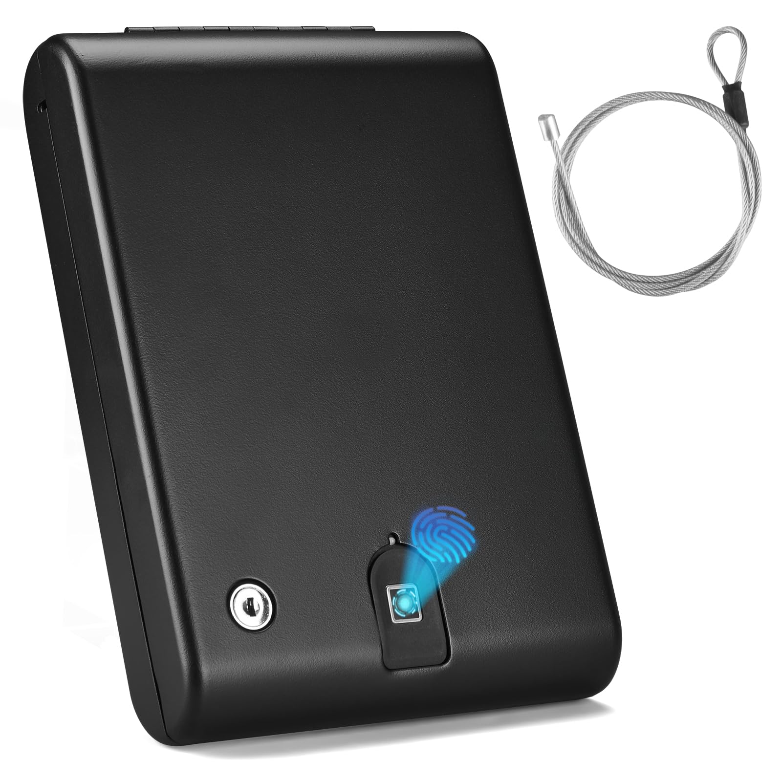 Domenow Biometric Fingerprint Gun Safe, Gun Lock Box for Handguns and ...