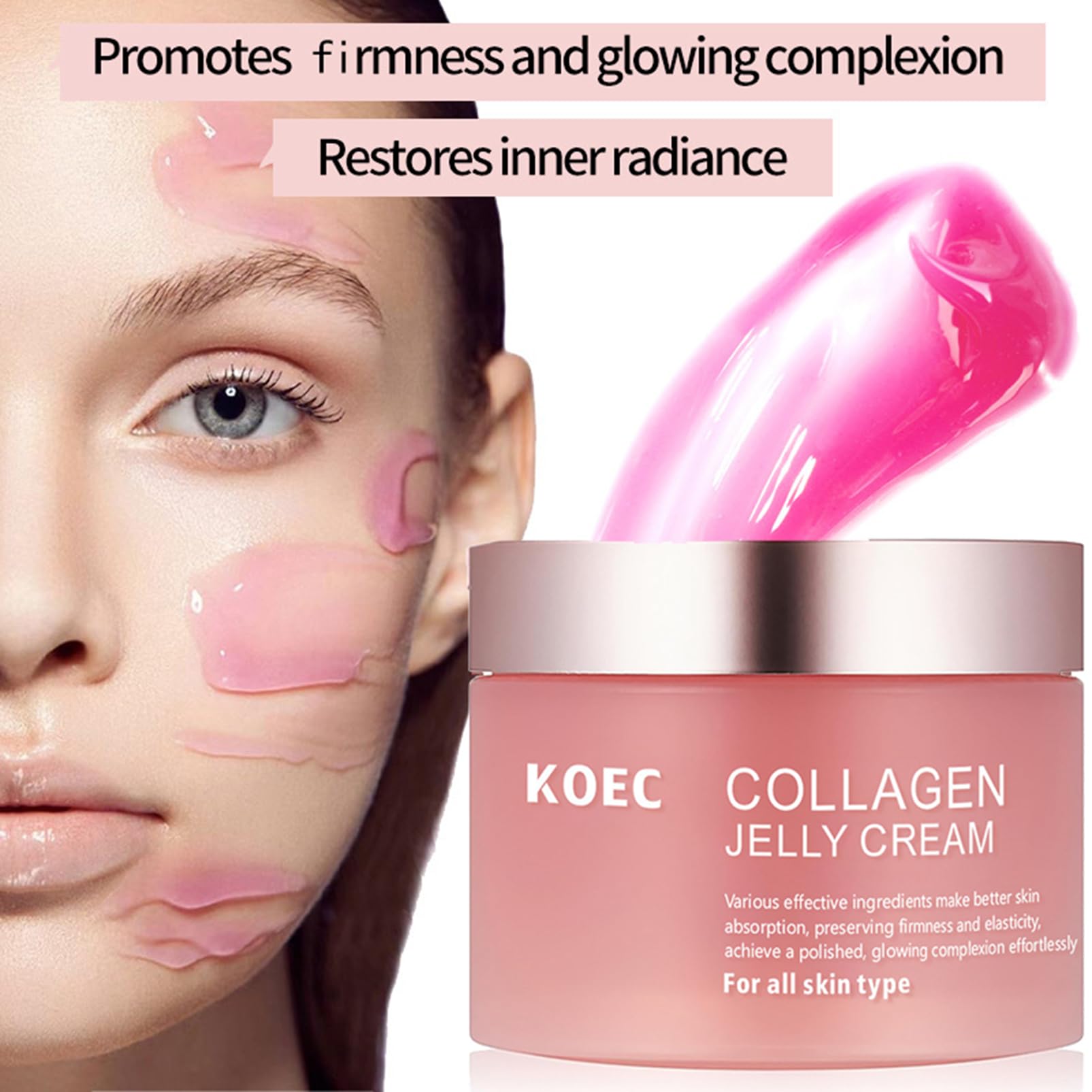 Collagen Jelly Cream,Face Moisturiser with Niacinamide & Hydrolyzed ...