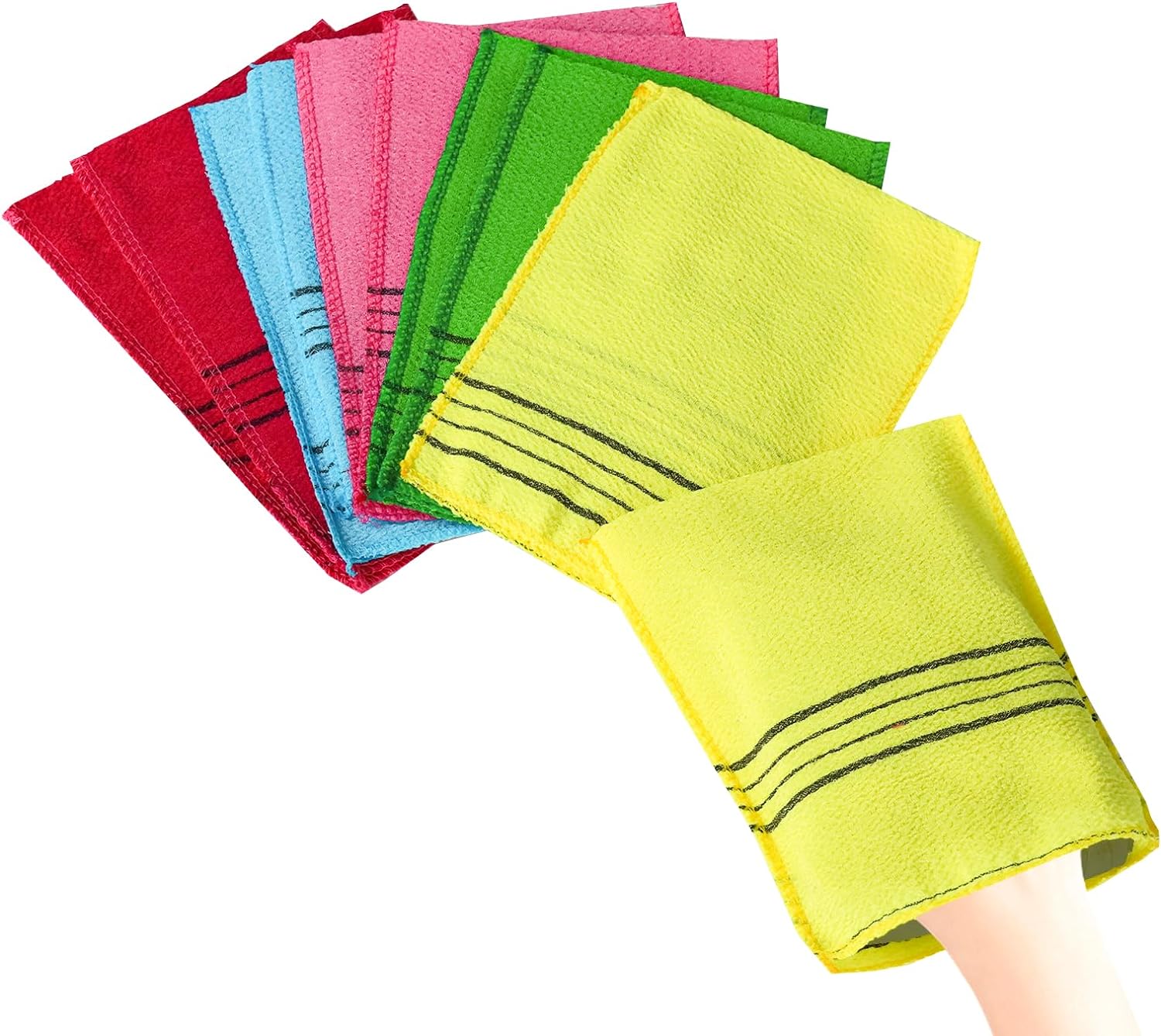obmwang 10-Piece Korean Exfoliating Mitts, Asian Bath Washcloth Body ...