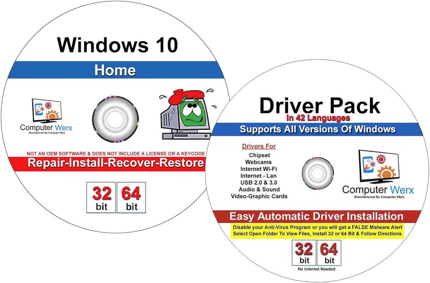Amazon.com: Computer Werx Compatible with Windows Replacement for 10 ...