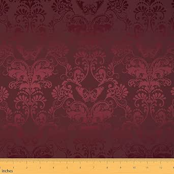 Amazon.com: Erosebridal Red Damask Fabric by The Yard for Man,Motifs ...