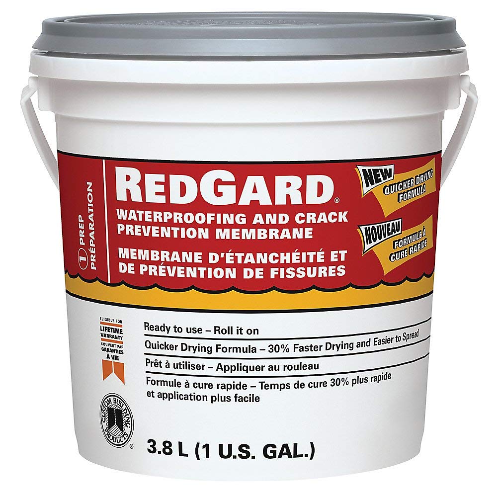 RedGard Waterproofing and Crack Prevention Membrane - 1 Gallon Pail ...