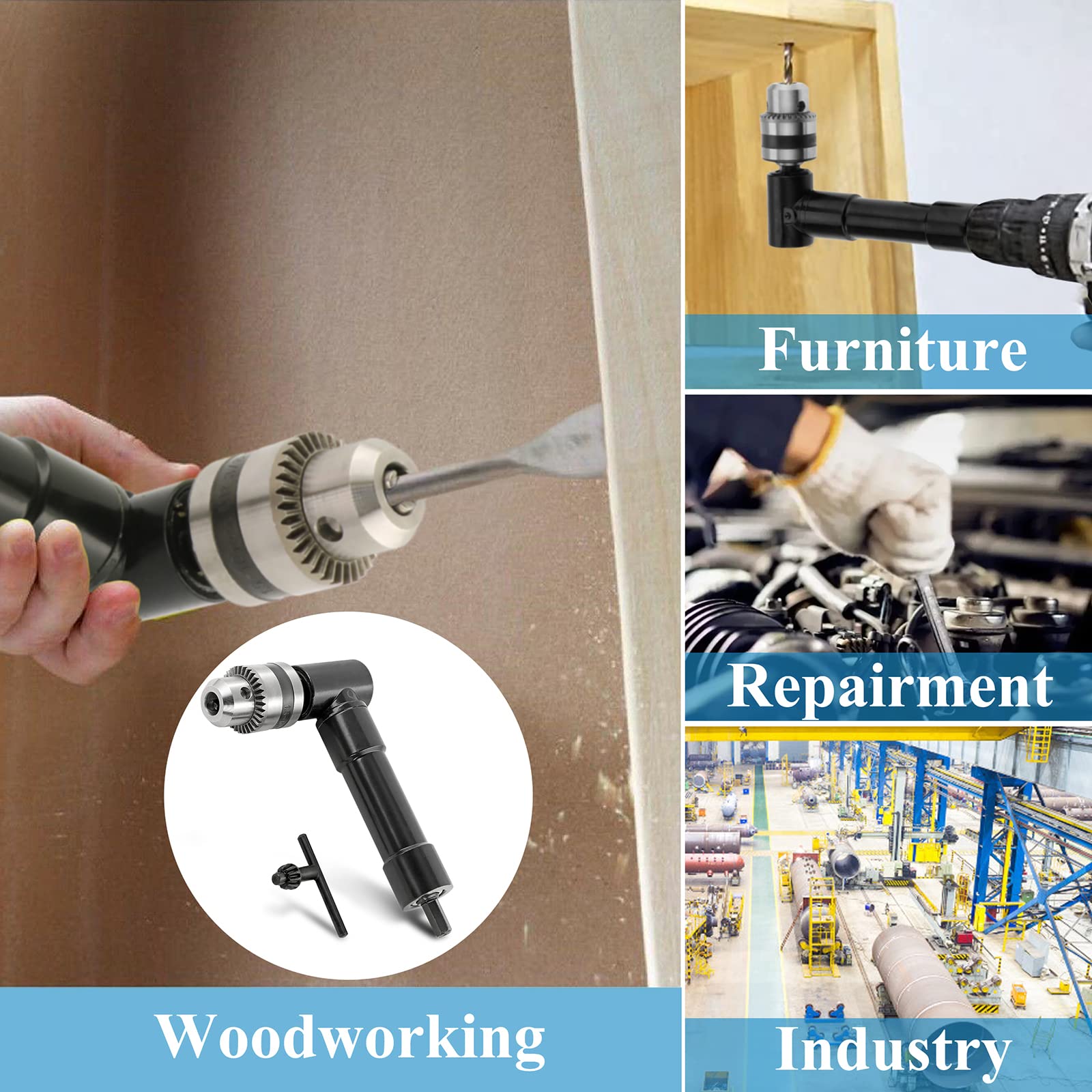 Snapklik.com : Jamiikury Cordless Right Angle Drill Adapter, 90 Degree ...