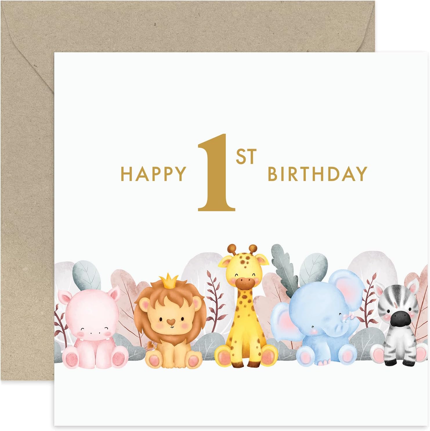 Old English Co. First Birthday Card for Boy or Girl - Age 1 - Cute ...