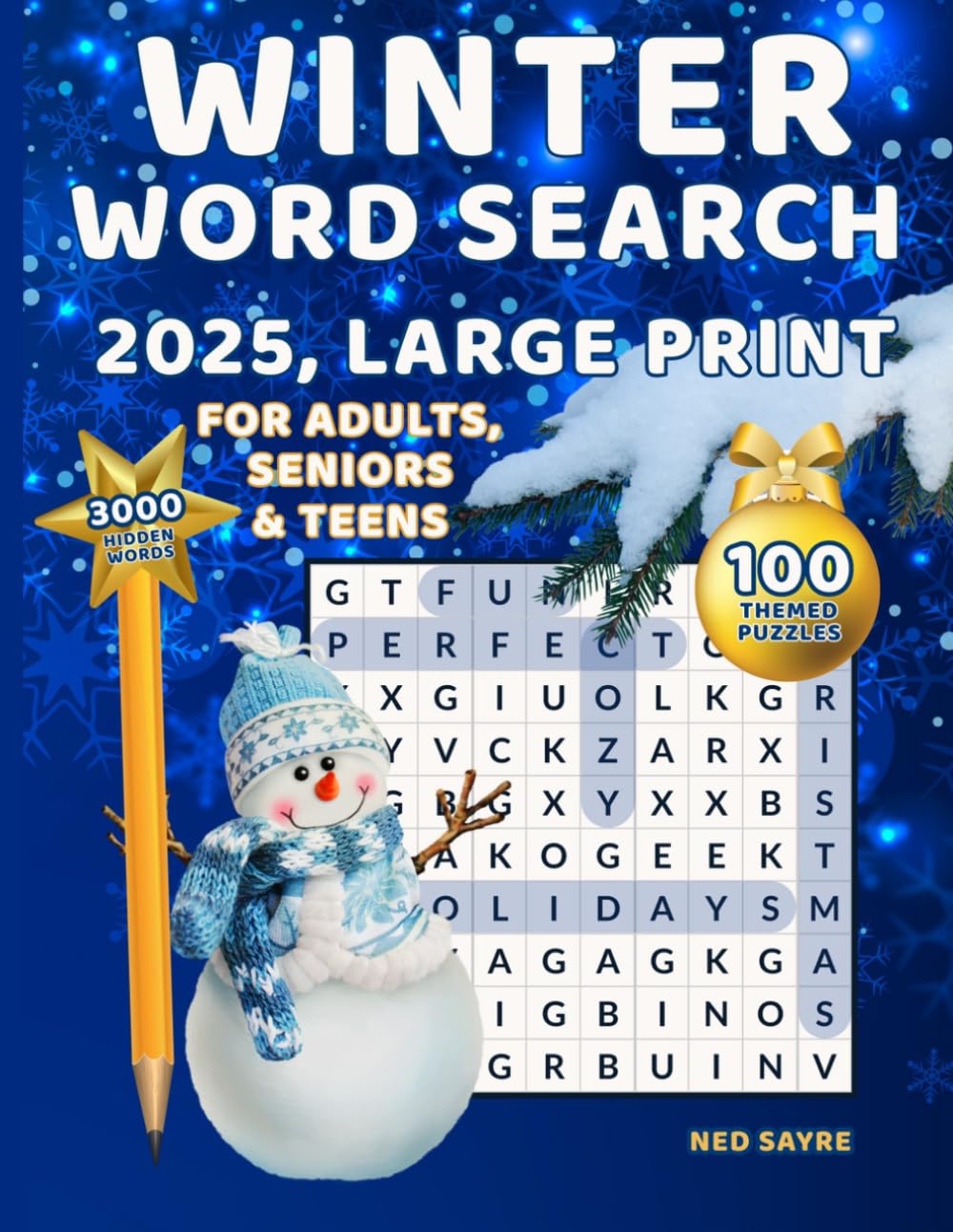 Winter Word Search Large Print: 100 New Themed Puzzles with 3000 Hidden ...