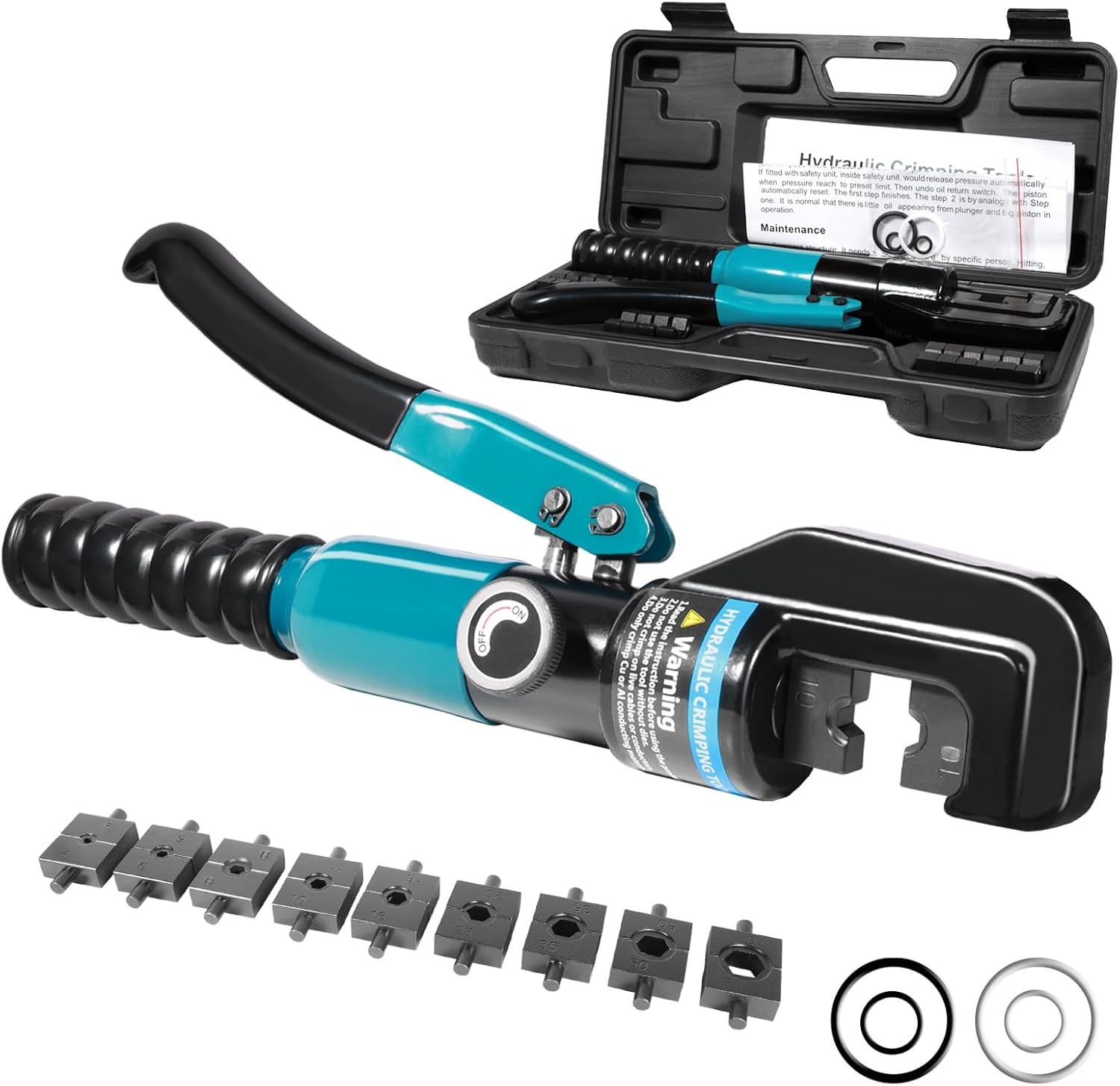 Brileine Hydraulic Crimping Tool, Hydraulic Cable Lug Crimper Tool Kit ...