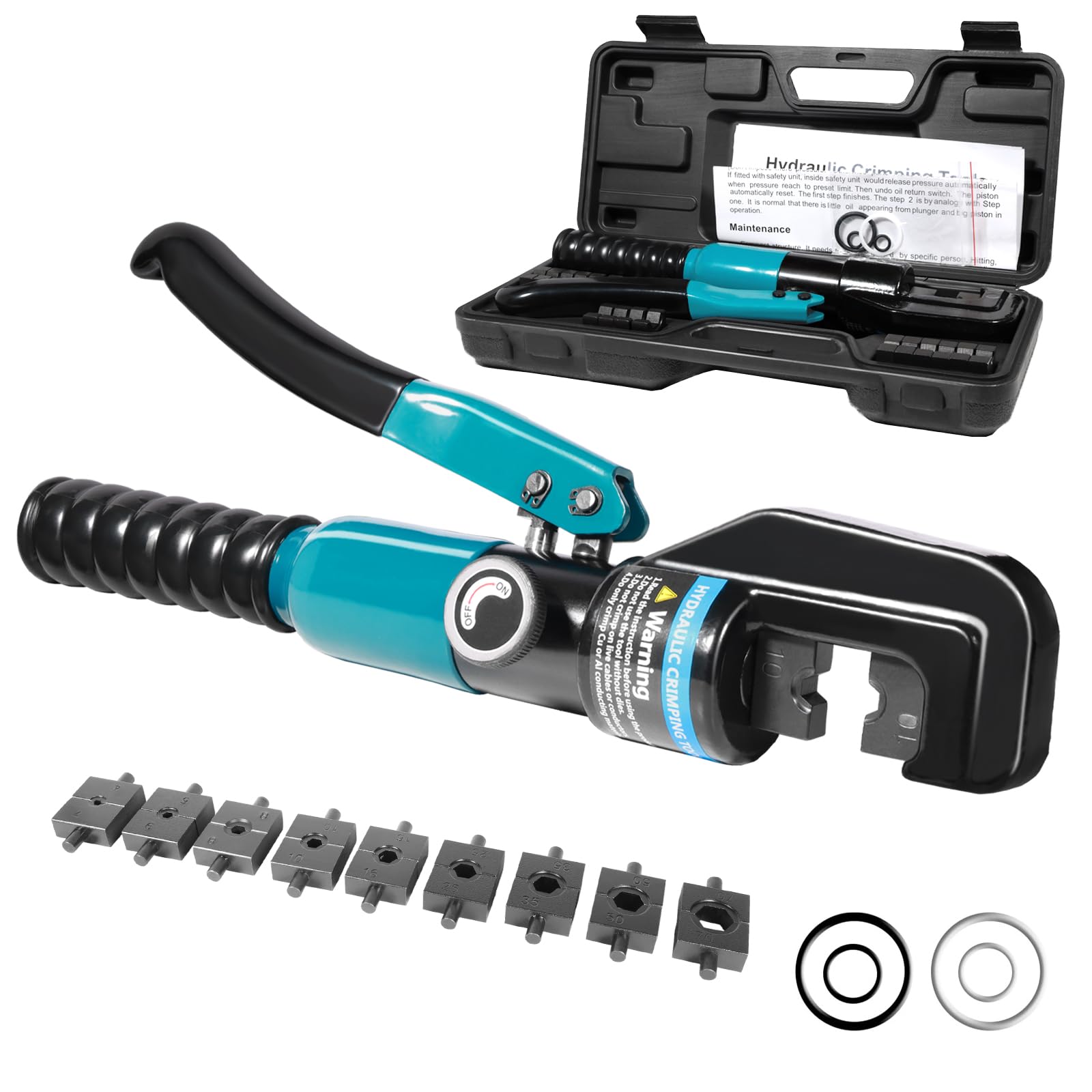 Lsoar Hydraulic Crimping Tool Hydraulic Cable Lug Crimper with 9 Pairs ...