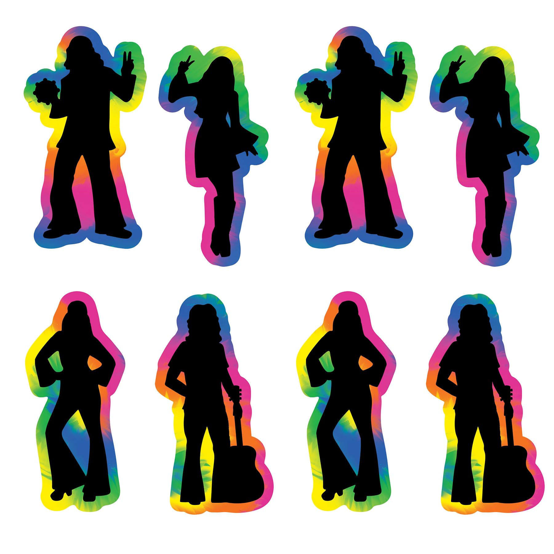 Amazon.com: Beistle 8 Piece 60's Theme Hippie Decorations Cut Outs ...