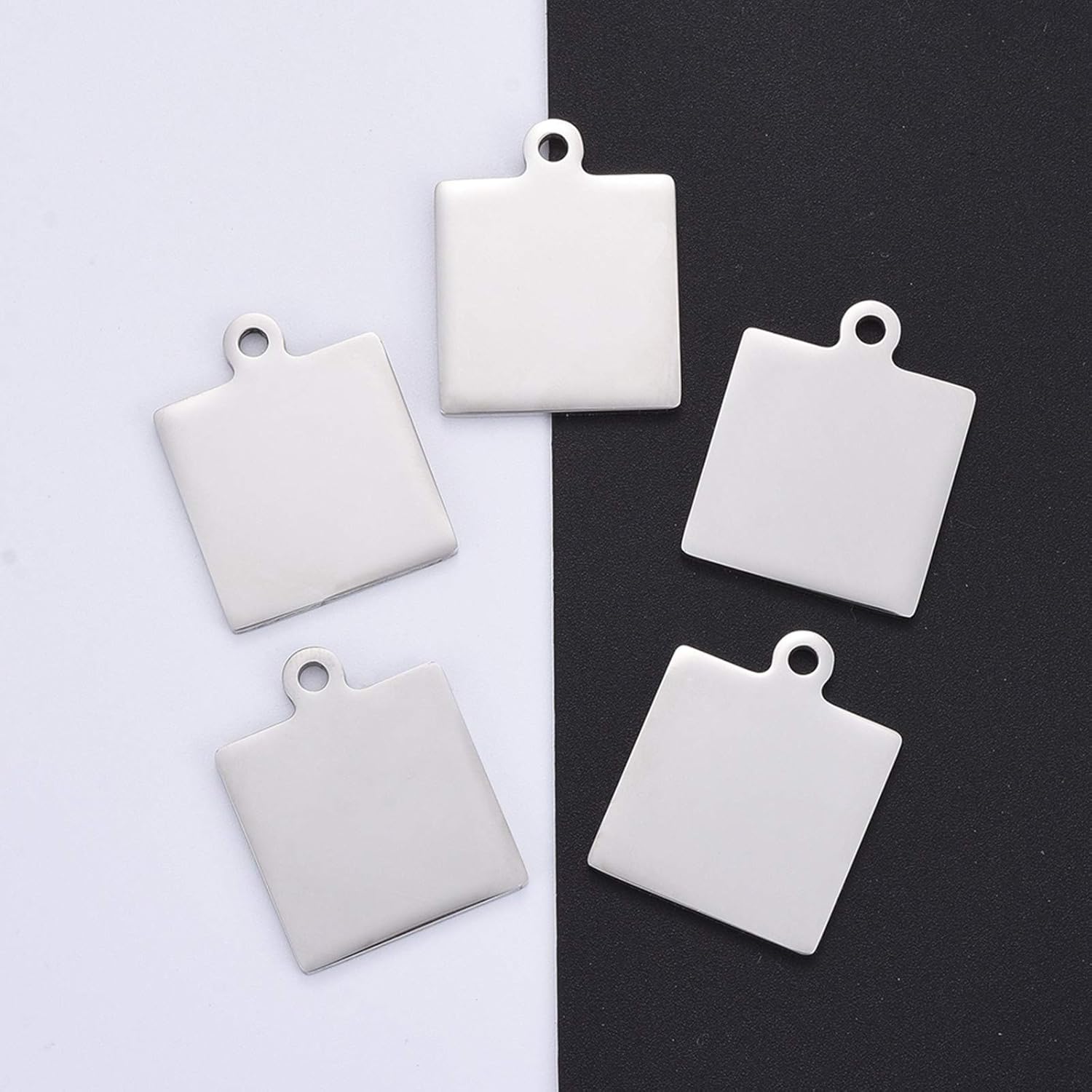 Amazon.com : Pandahall 5pcs 304 Stainless Steel Square Blank Stamping ...