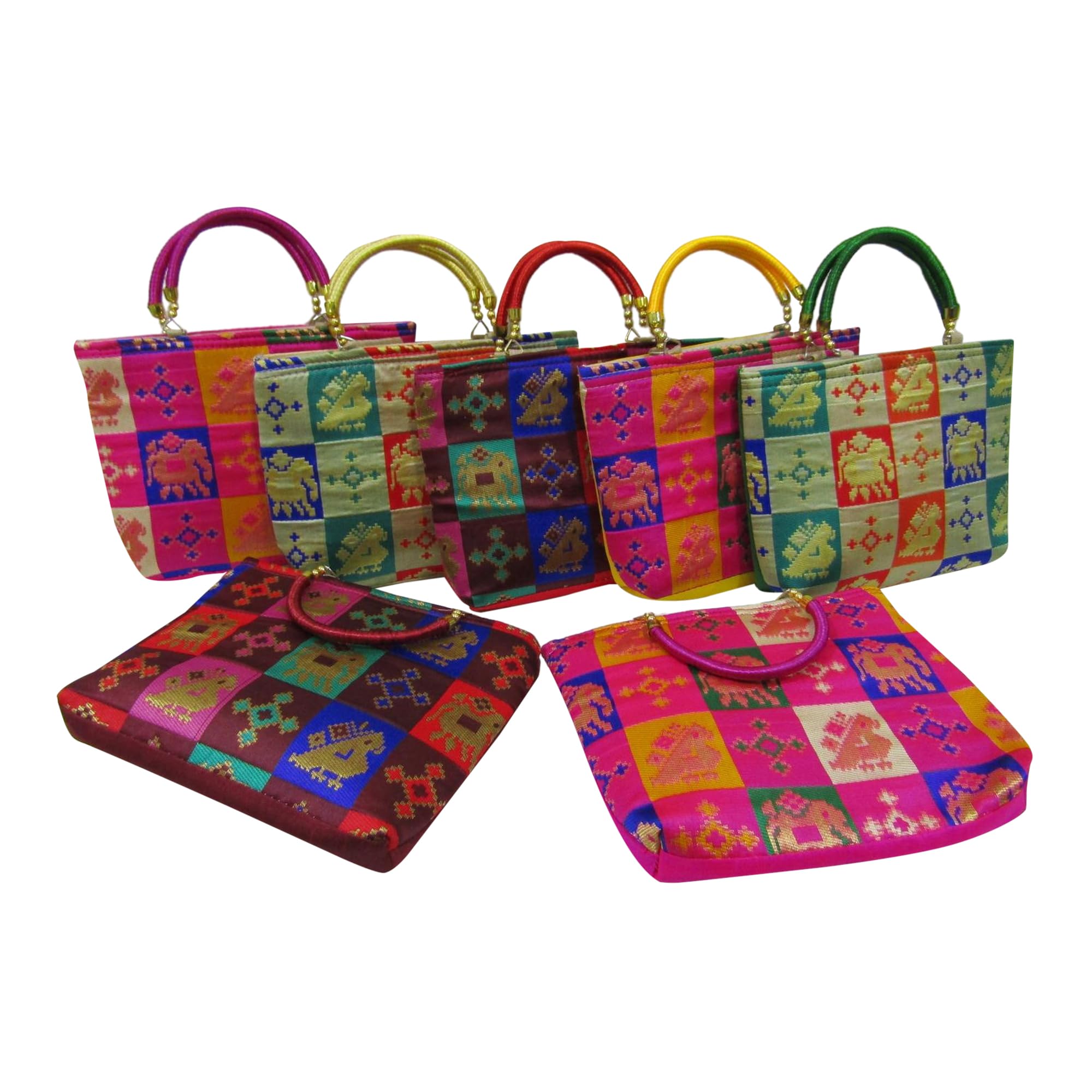 Buy Purple Pink Ethnic Patola Purses For Wedding Return Gift Women ...