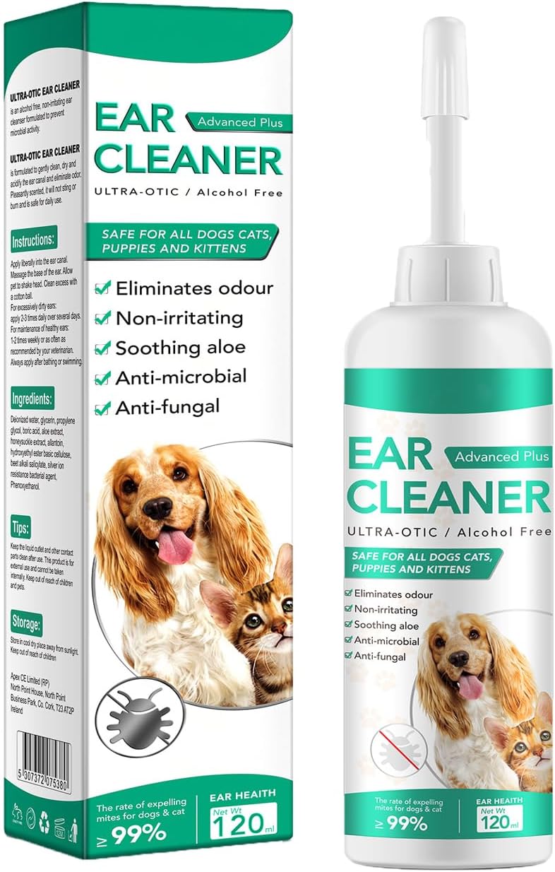 Limvoo Nettoyant d'oreille pour chien – 120 ml Traitement anti-acariens ...