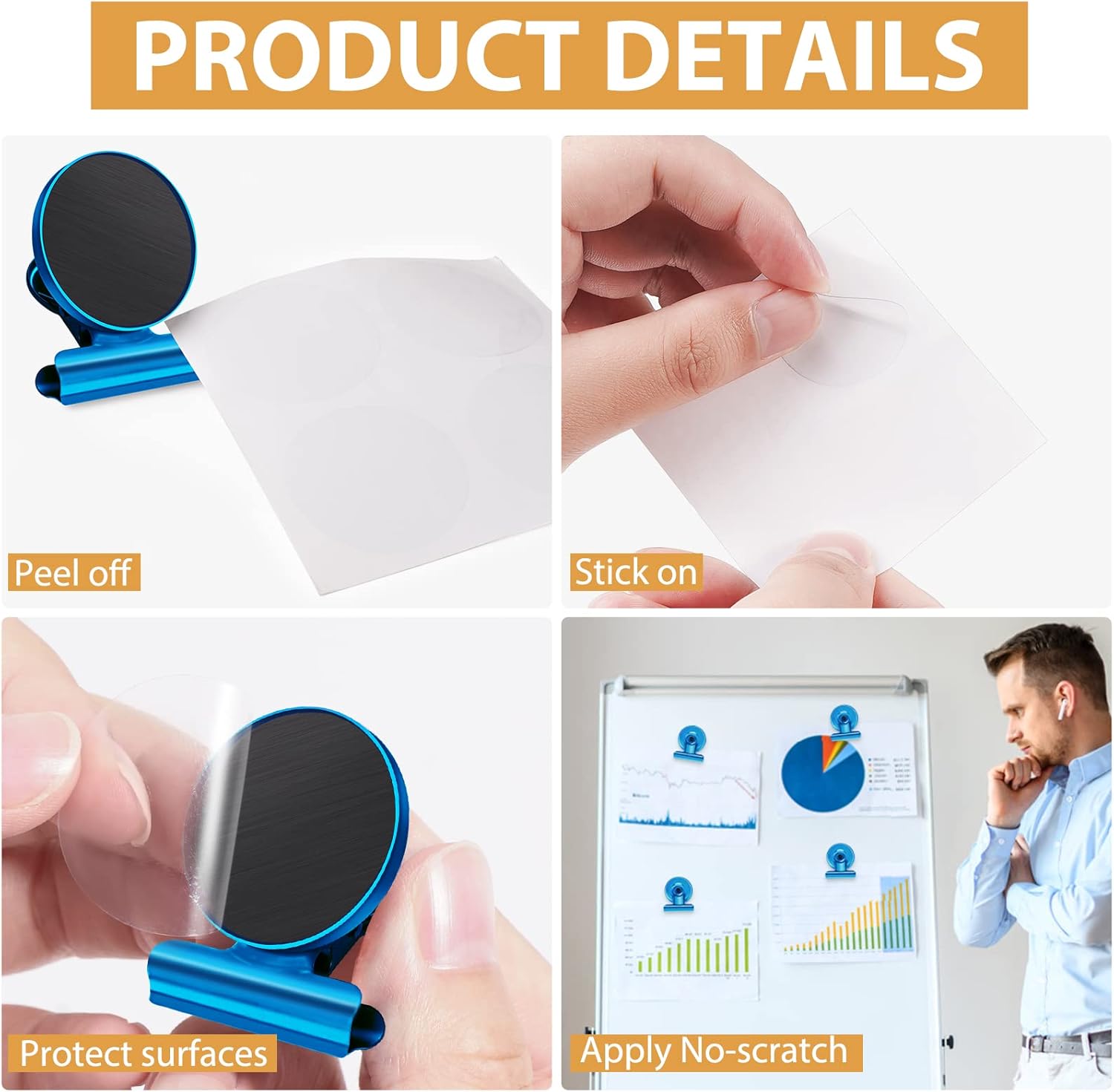 Paquete de 8 imanes para refrigerador, clips magnéticos perfectos para ...