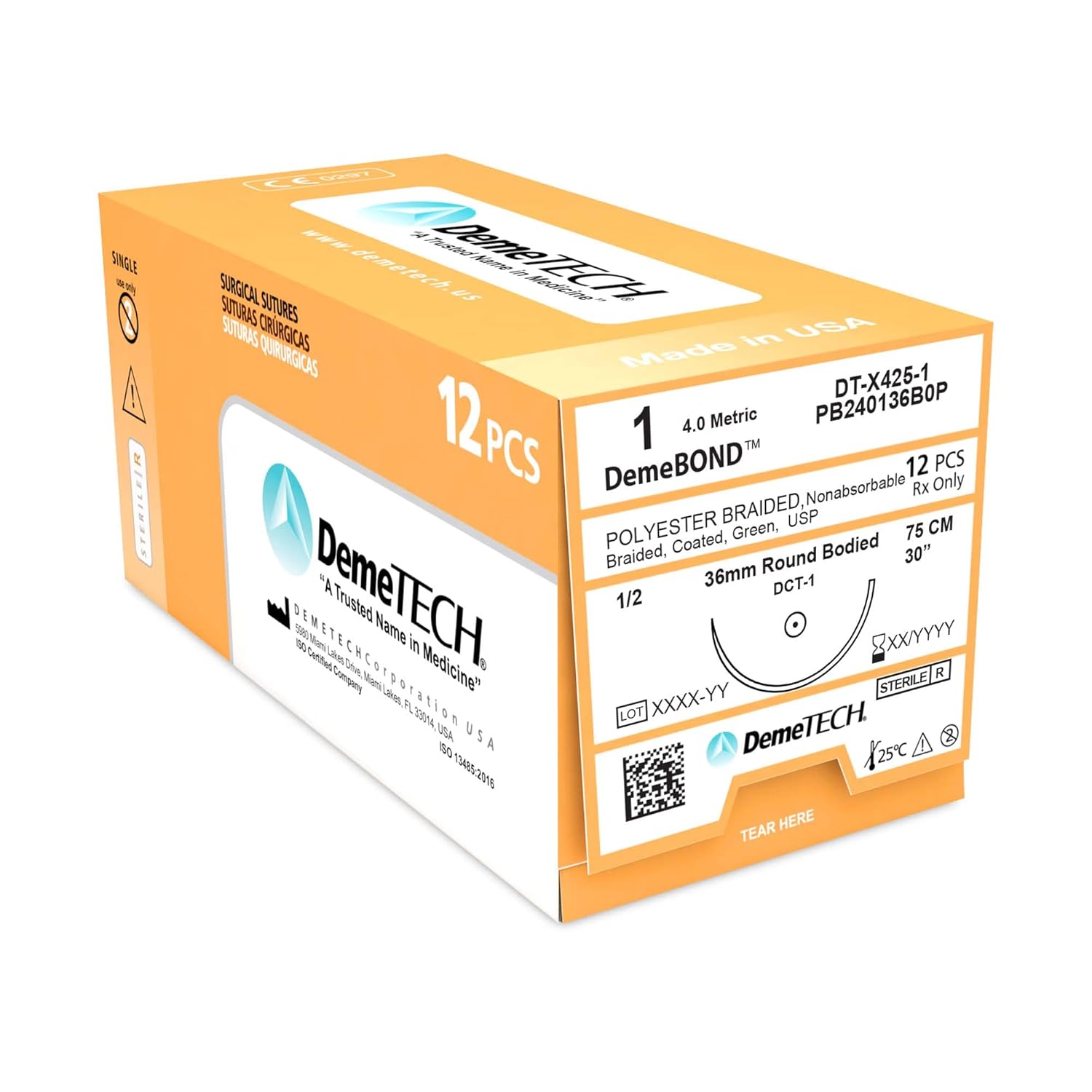 Amazon.com: DEMETECH DemeBOND Synthetic Non-Absorbable Polyester ...