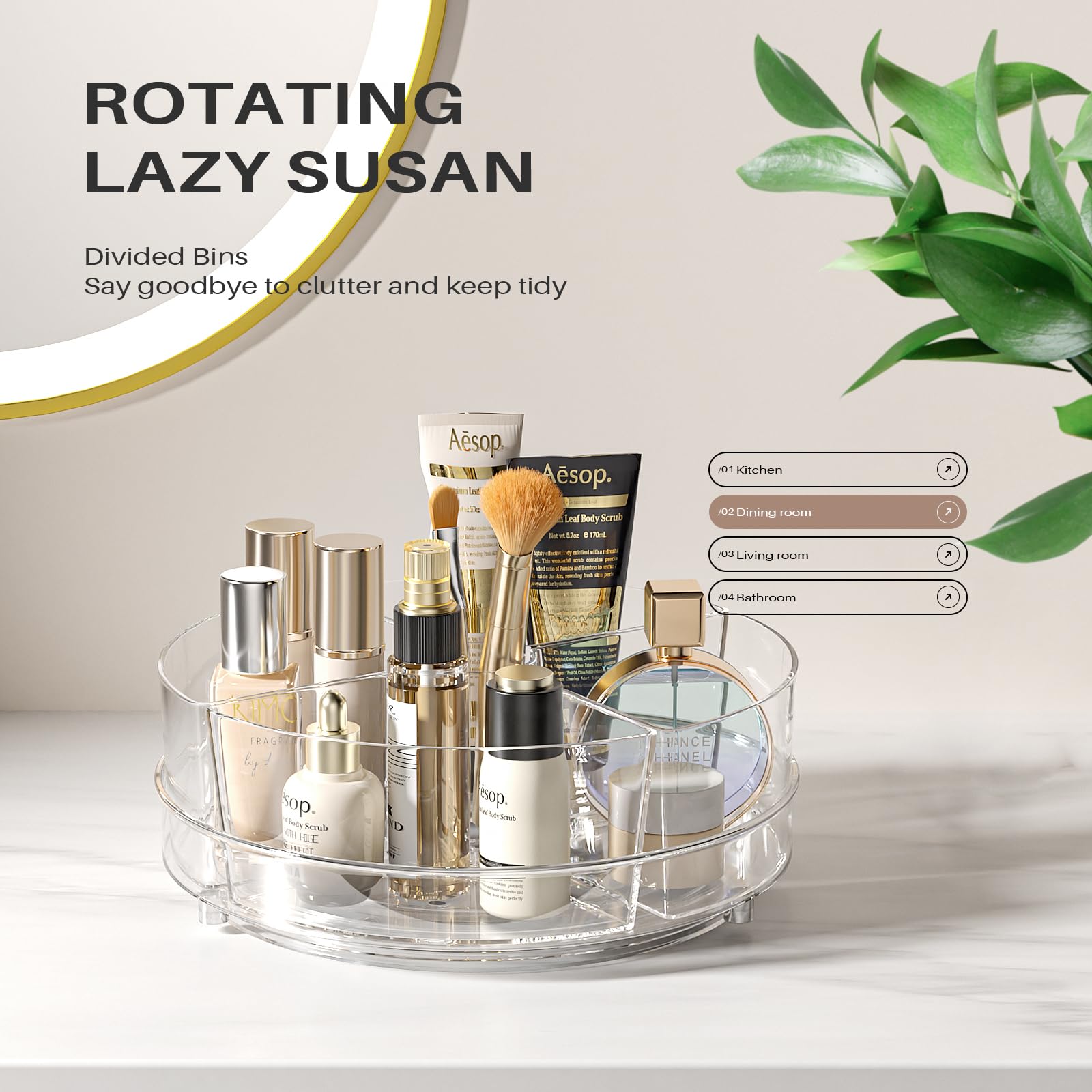 Snapklik.com : Slow Slog Lazy Susan Organizer, 9 Inch Rotating Storage ...