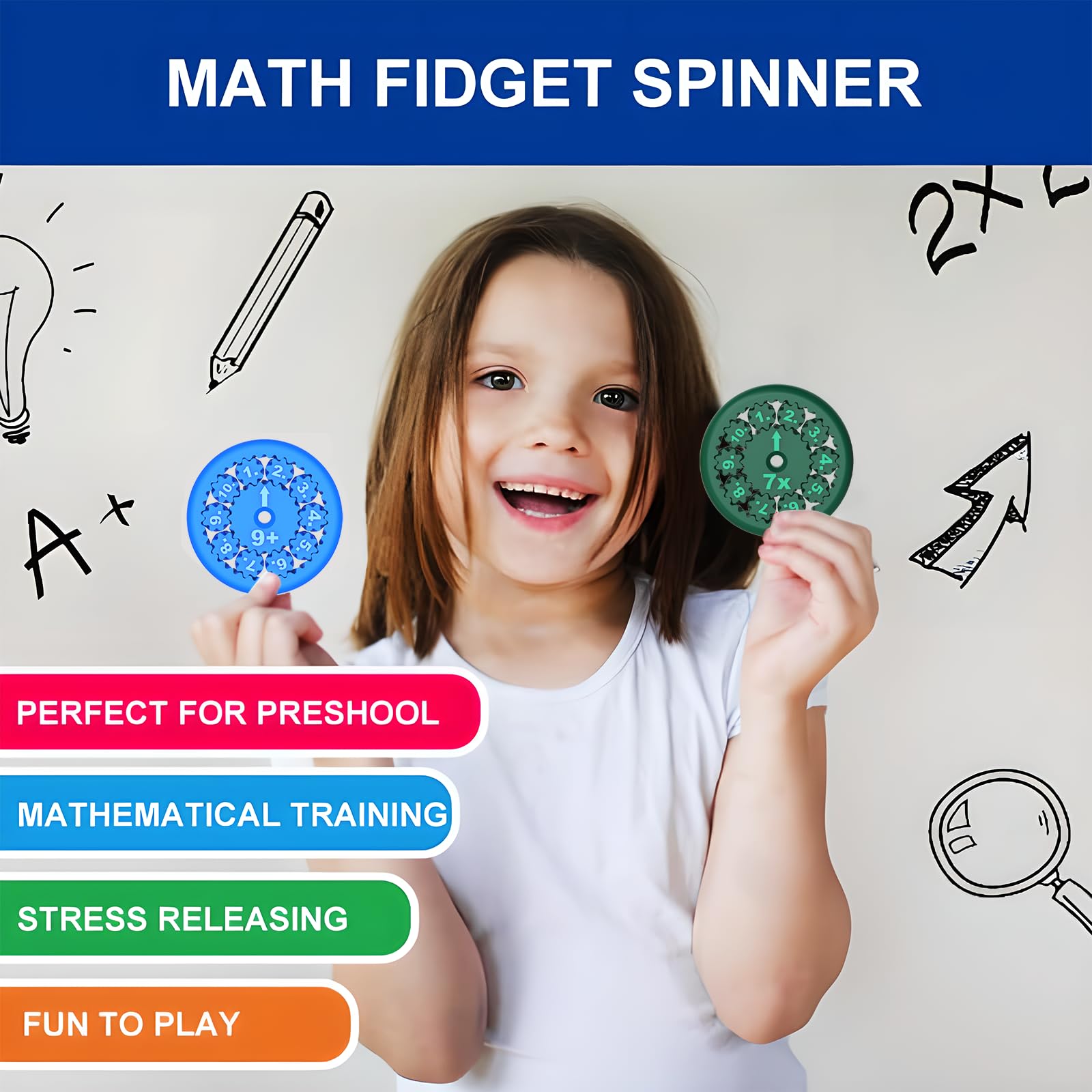 Snapklik.com : Math Fidget Spinners - 3D Printed, Educational Math Fact ...