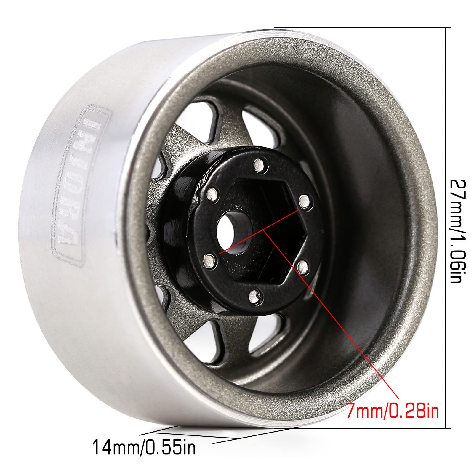 Snapklik.com : INJORA 1.0 Beadlock Wheel Rim Crawler Wheels Rims For 1/ ...
