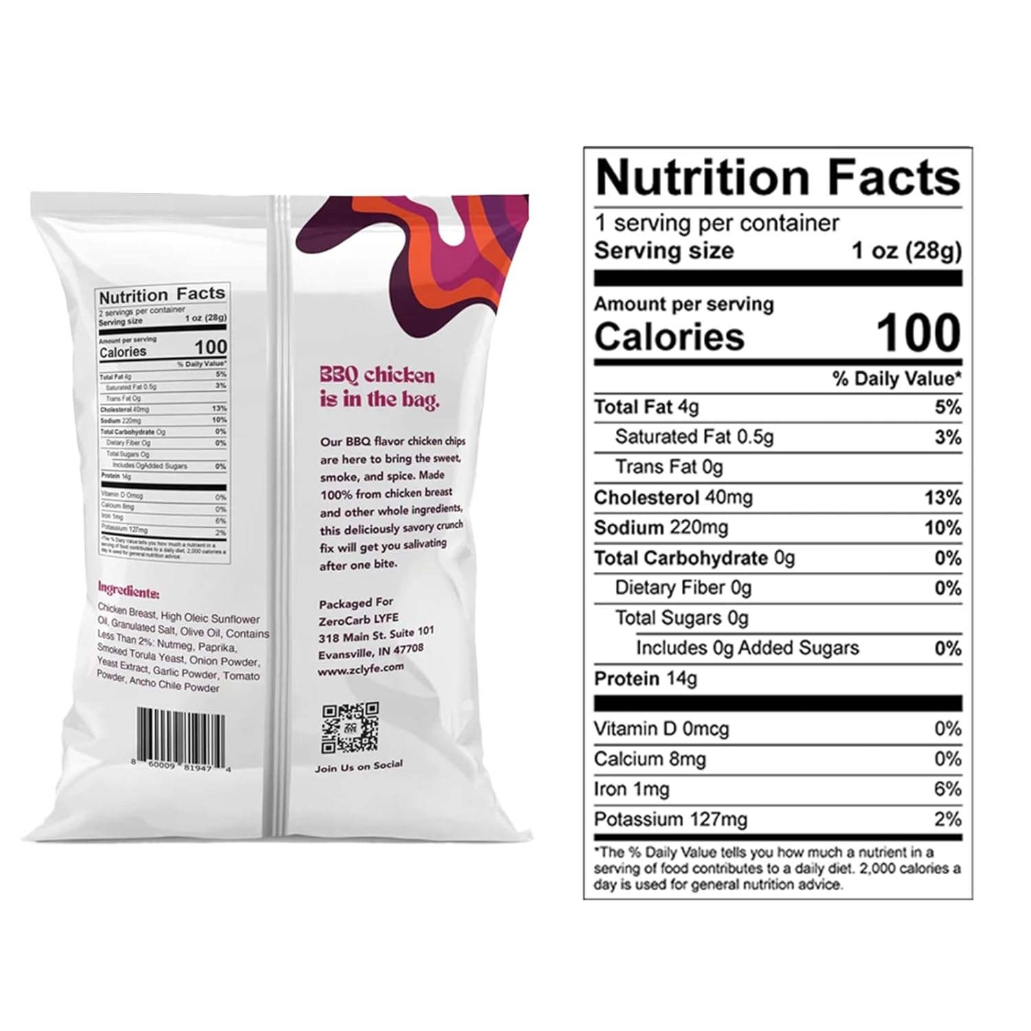 ZeroCarb LYFE – Chips de pechuga de pollo, chips de barbacoa dulces y ...