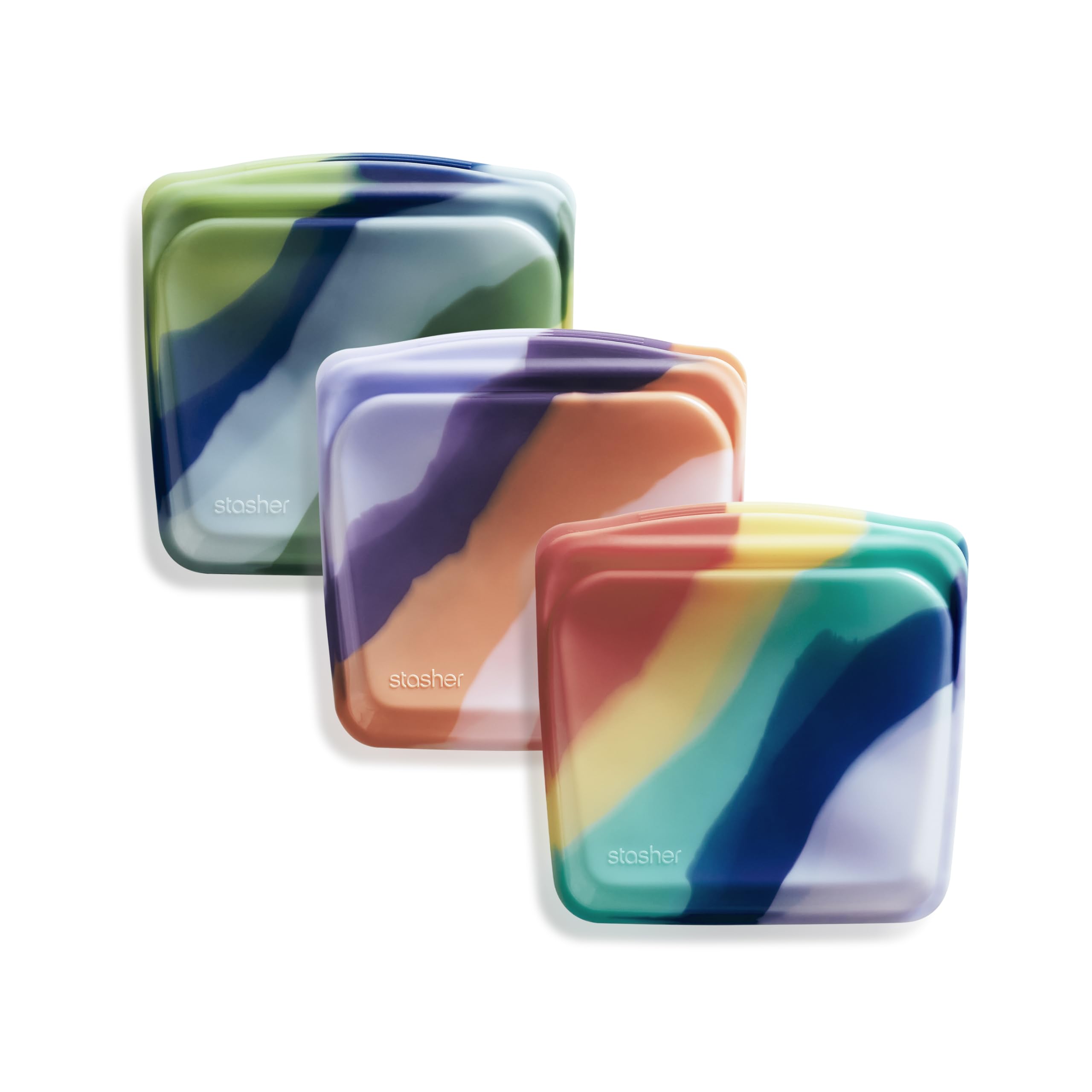 Amazon.com: Stasher Premium Silicone Reusable Food Storage Bags, 3-Pack ...