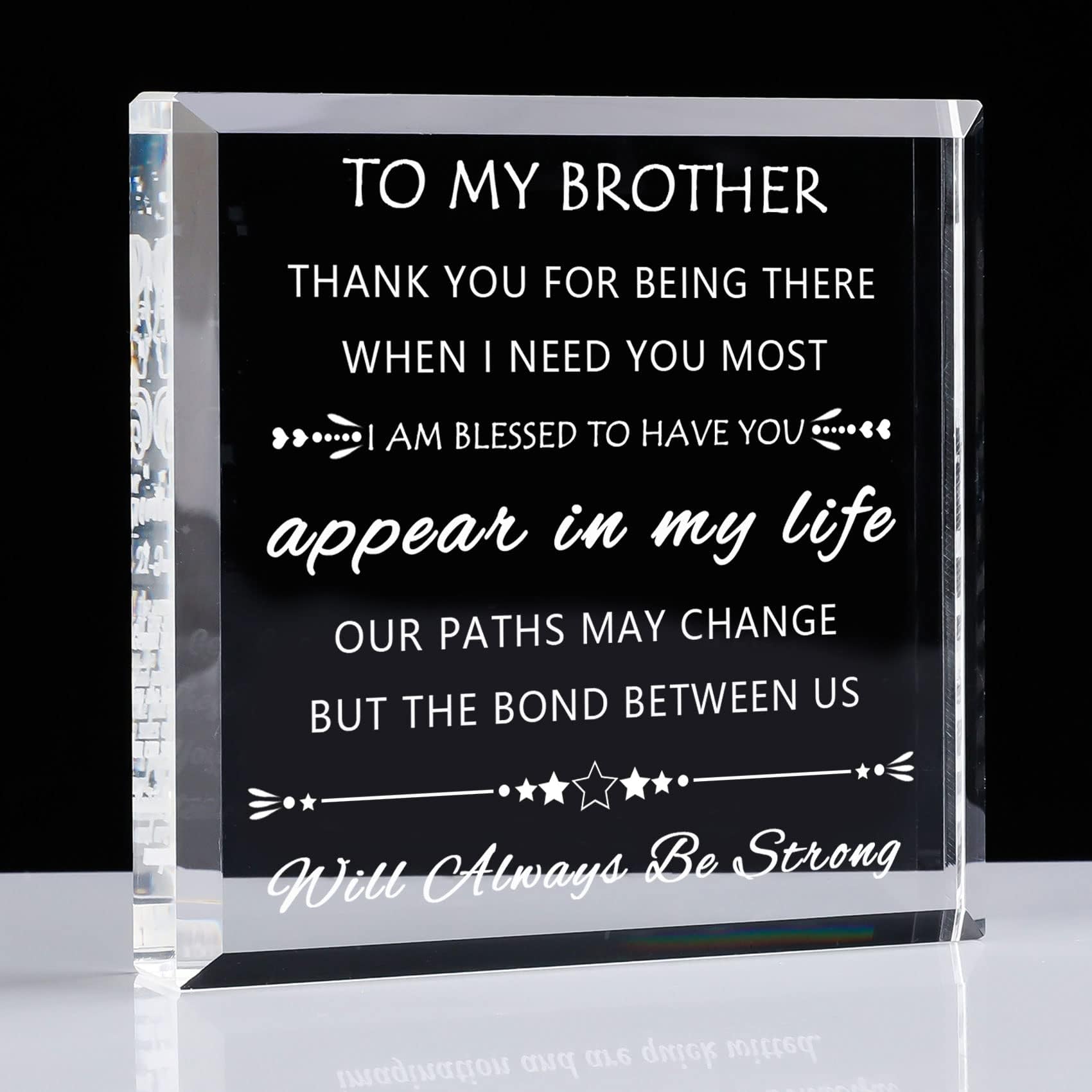 Amazon.com: Movdyka Gifts for Brother from Sister Crystal Sign, Elegant ...