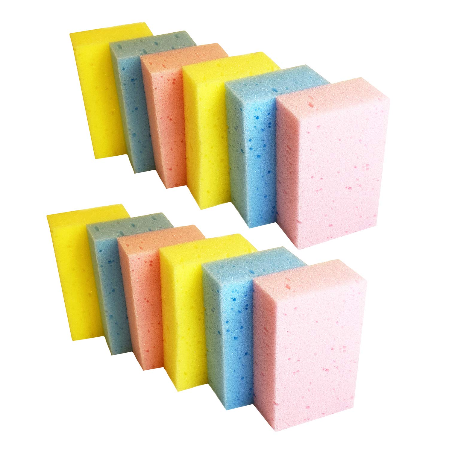 12 Pack Multi-Use Heavy Duty Big Cleaning Scrubbing Sponge Super ...