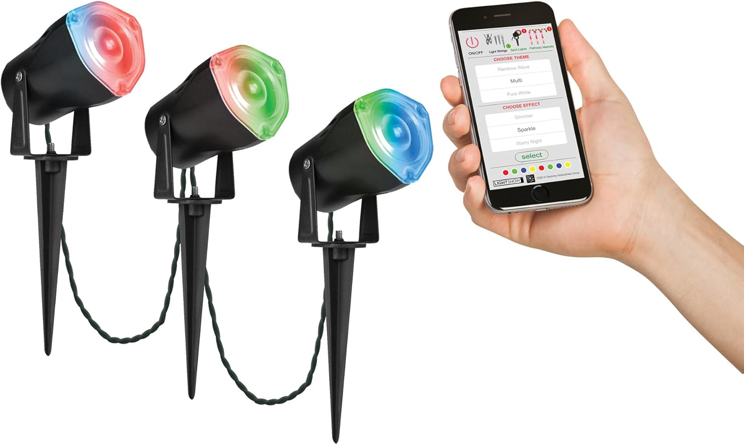 Gemmy LED Smart Spot Projector Red/Green/Blue 16 ft. L 3 - Amazon.com