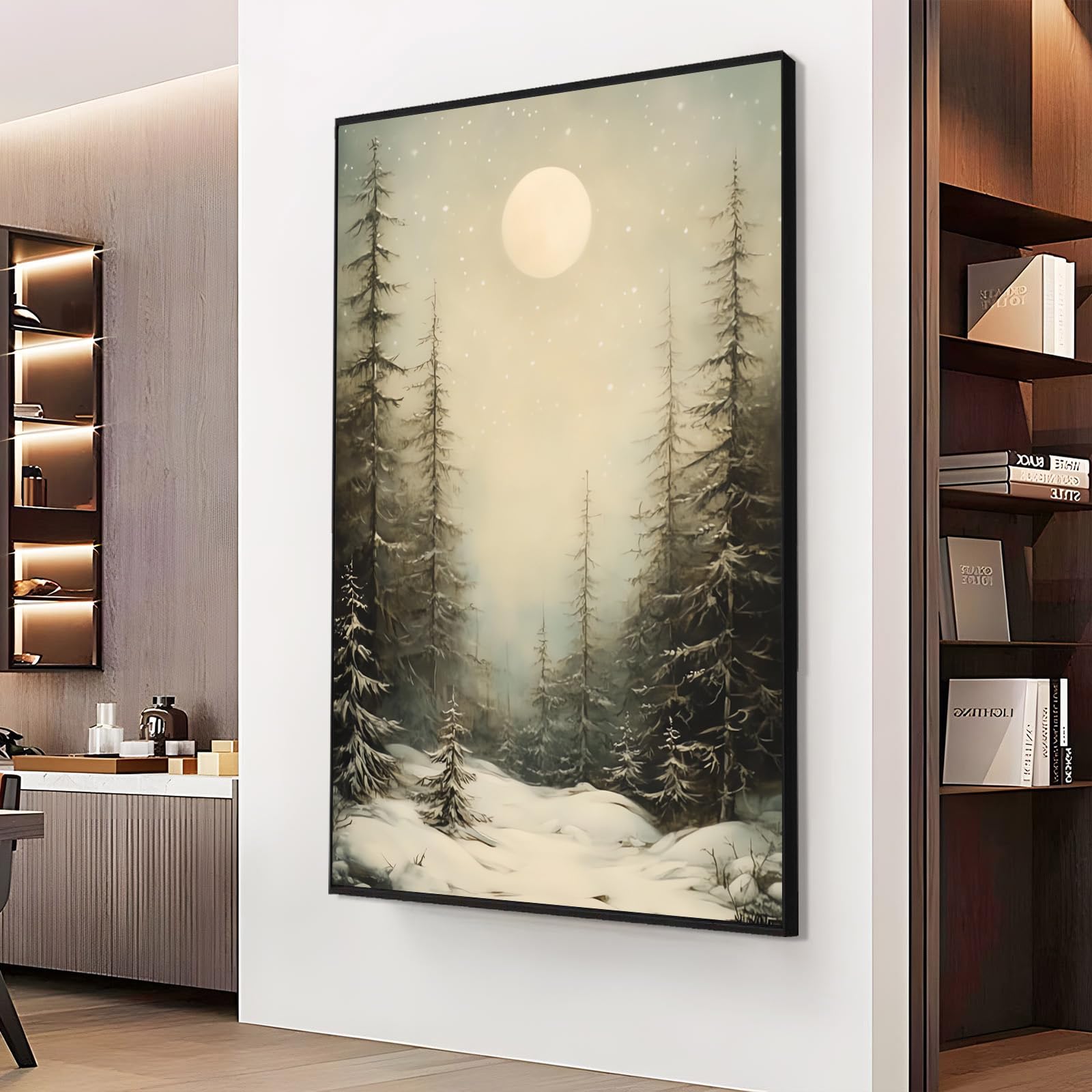Amazon.com: Winter Trees Canvas Wall Art, Snowy Forest Wall Art, Snow ...