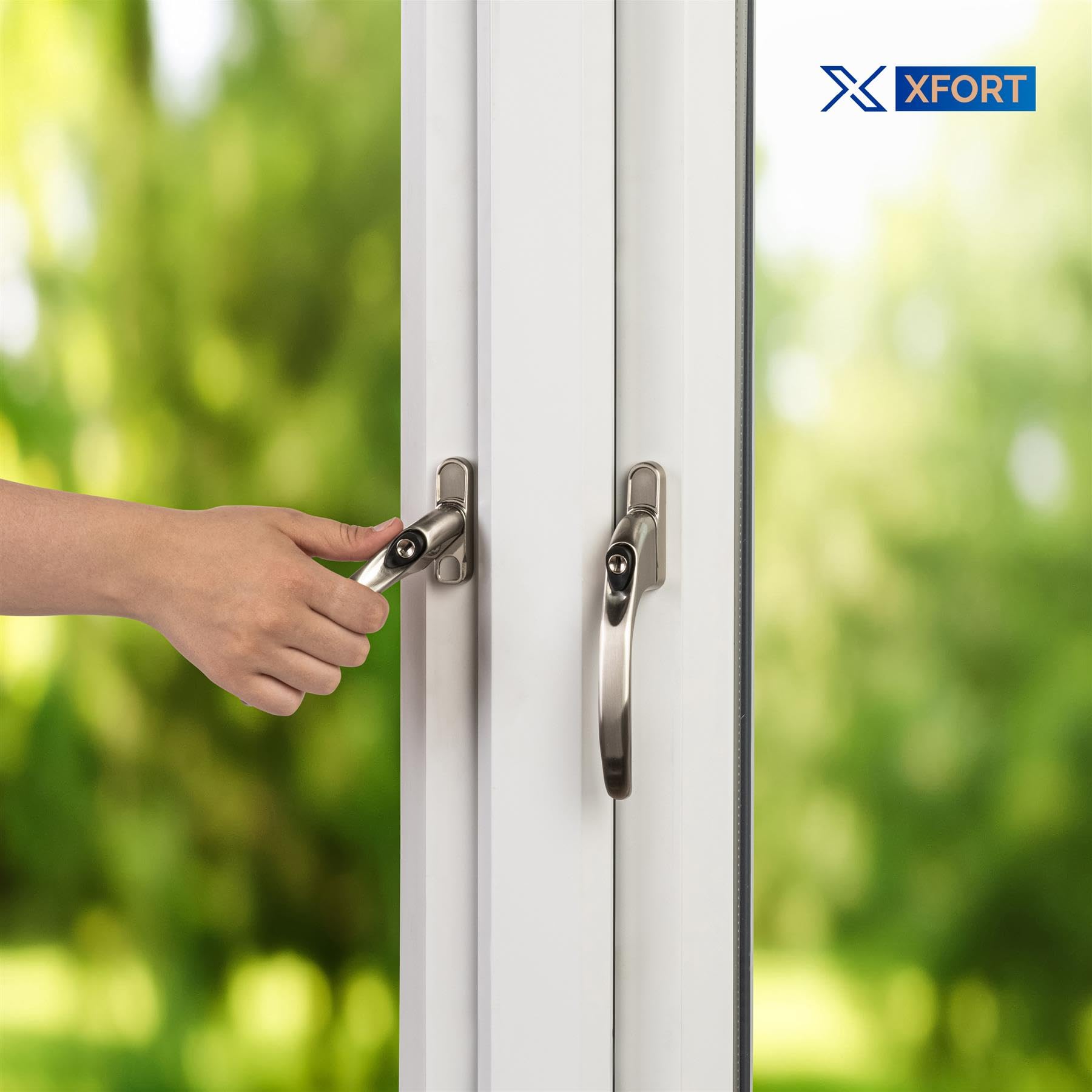XFORT Key Locking Inline Window Handle Installation Kit in Satin Chrome ...