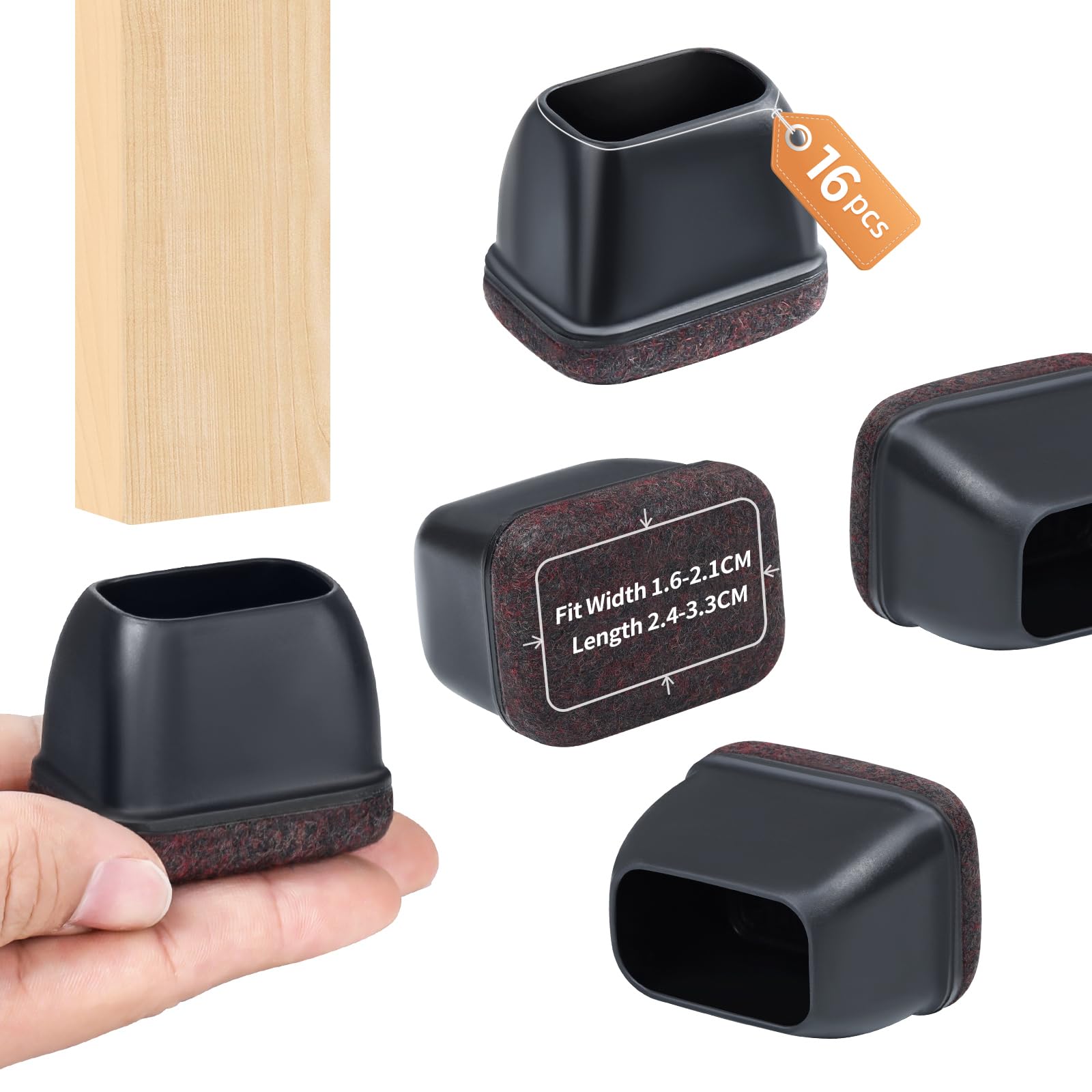 16 Pièces Protection Pied de Chaise, Protection Rectangulaires en ...