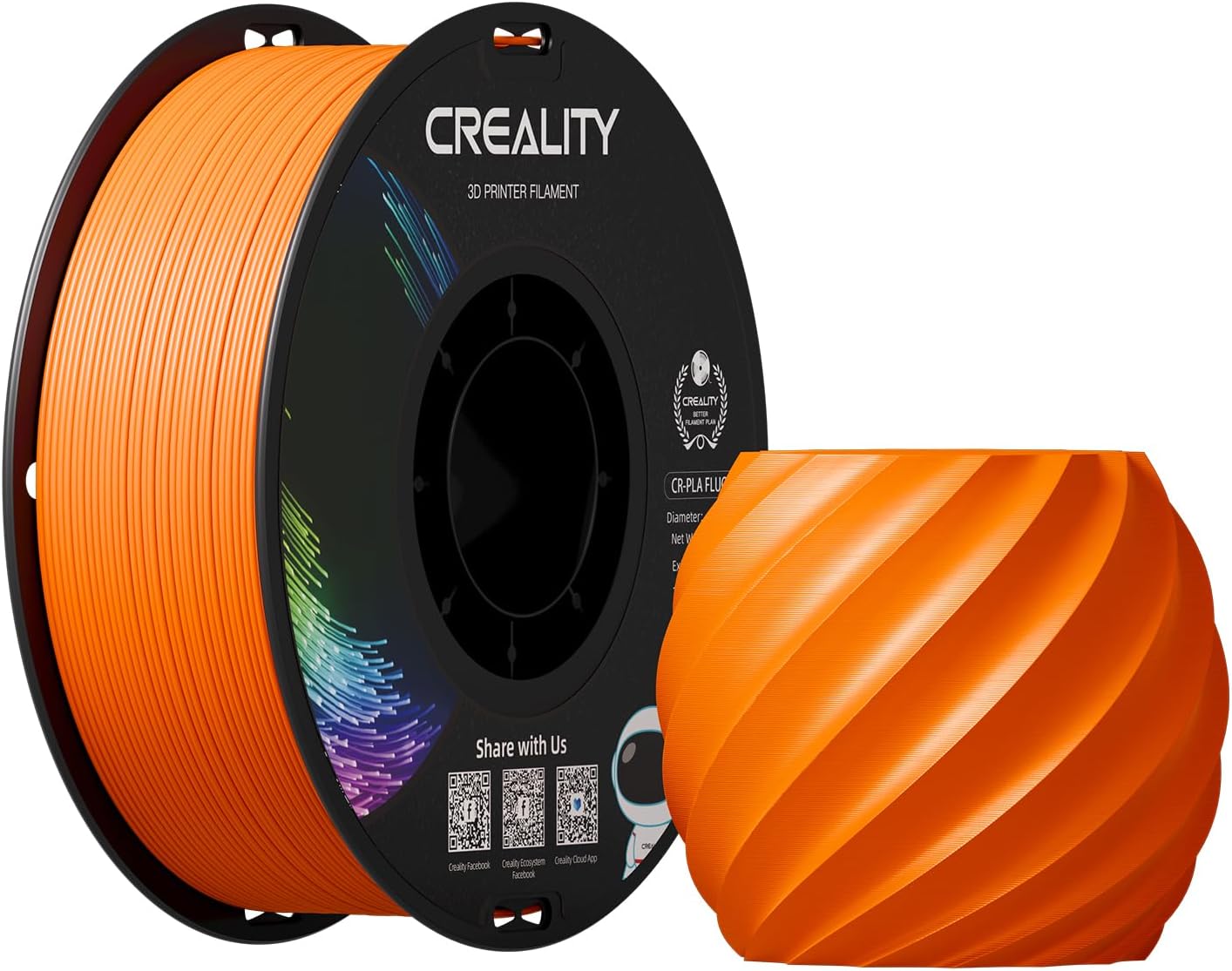 Best Deal - Creality PLA Filament 1.75mm Fluorescent Orange, 3D Printer ...