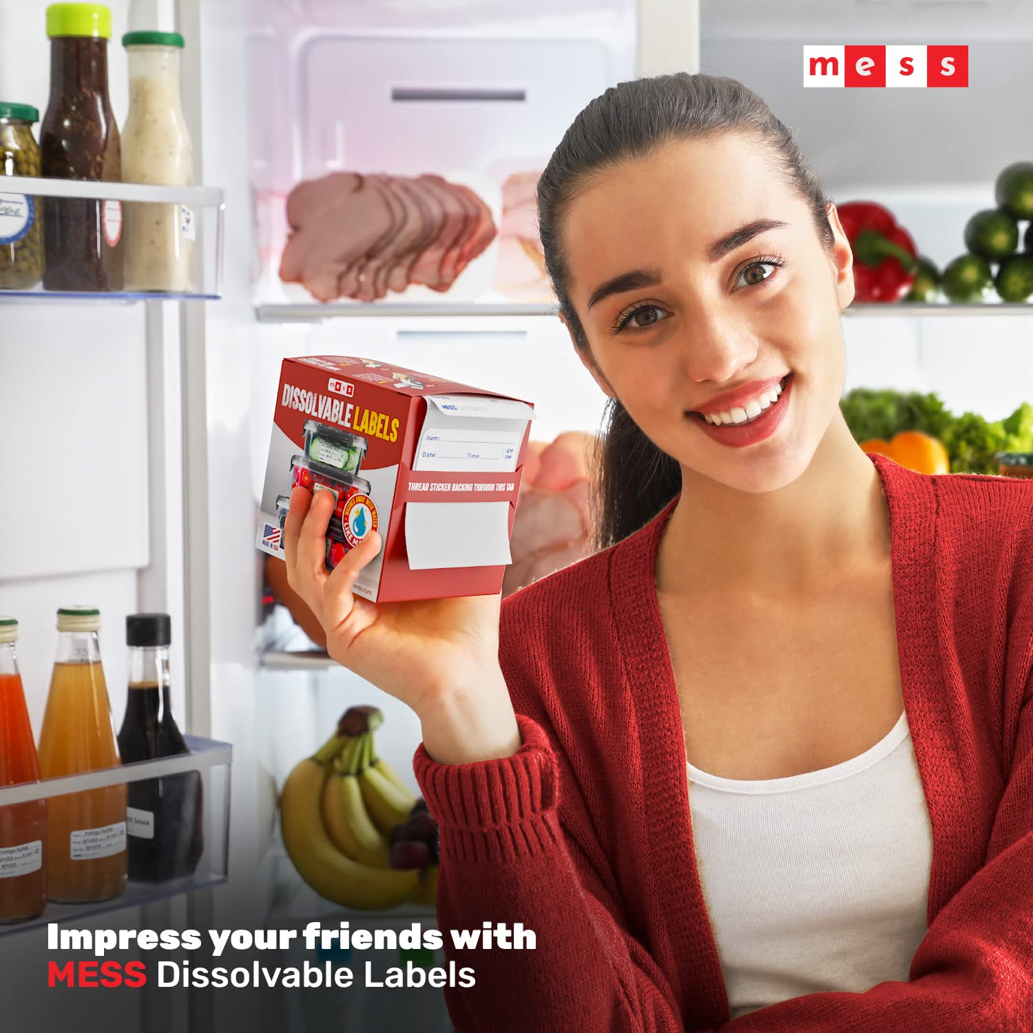 Snapklik.com : MESS Dissolvable Labels For Food Containers (1x2 200 ...