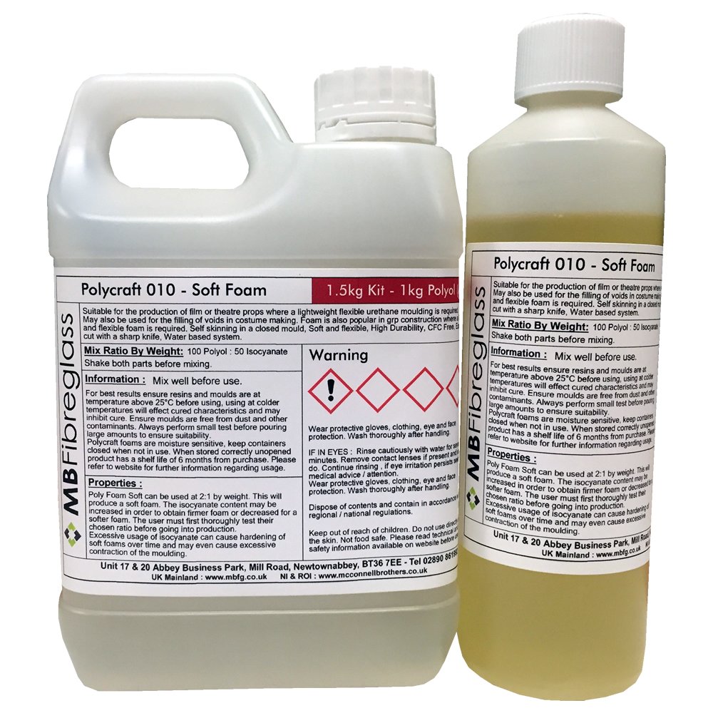 Polycraft 010 Expanding Polyurethane Foam - Soft - 1.5kg Polyfoam Kit ...