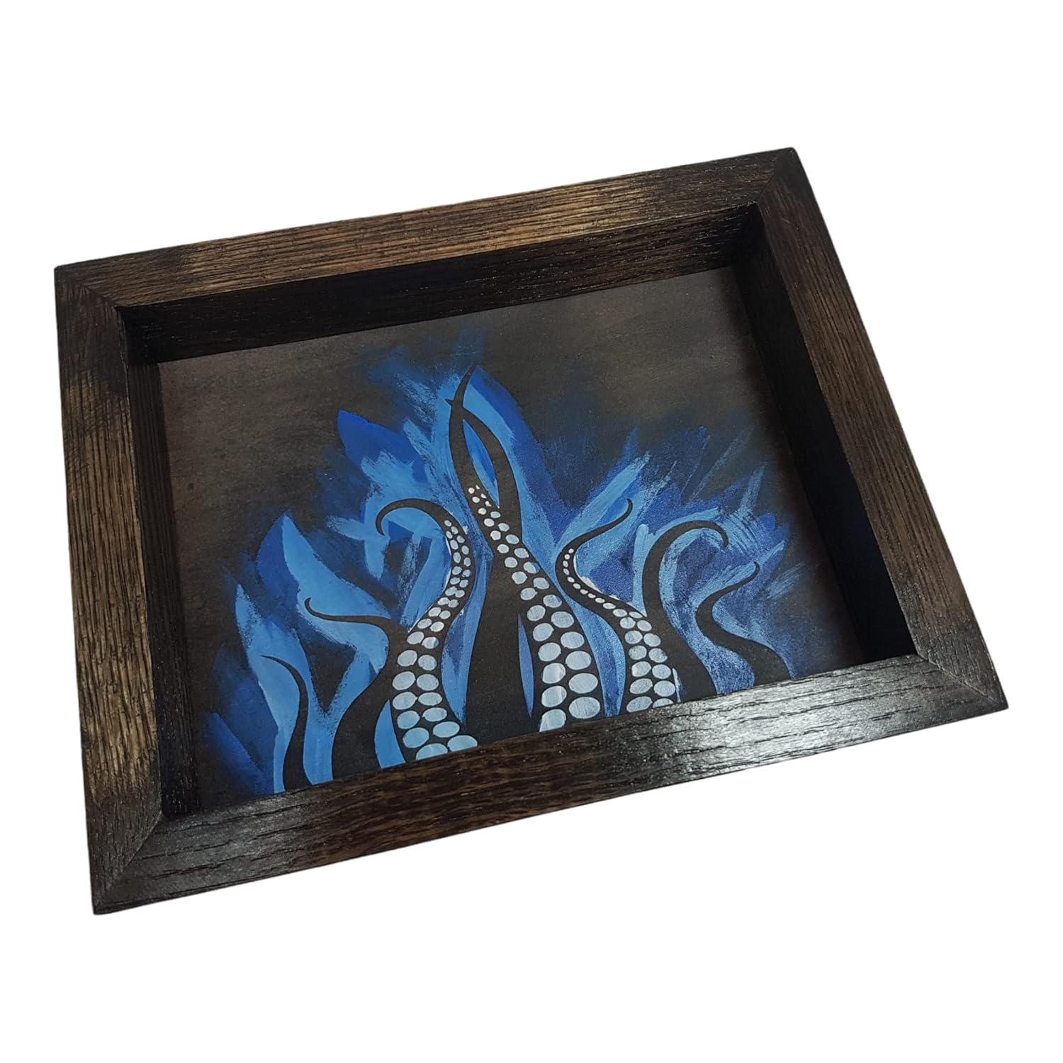 Cthulhu Tentacles Lovecraft Handmade Oak Wood Leather Dice EDC Valet ...