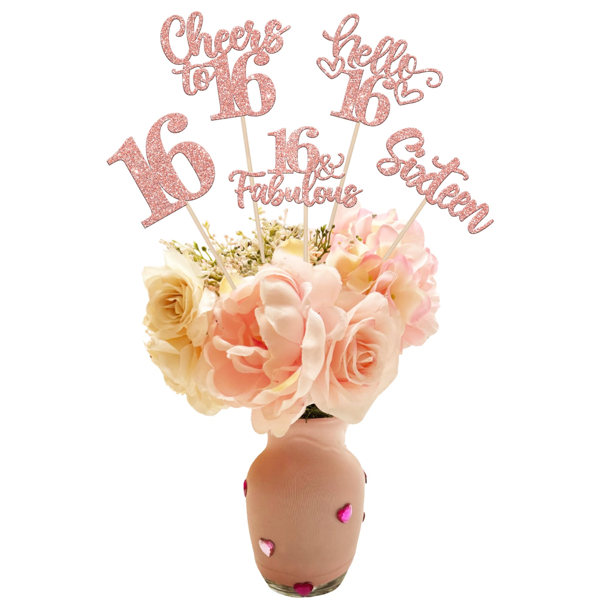 Amazon.com: 15PCS Happy 16th Birthday Centerpiece Sticks Sixteen Hello ...