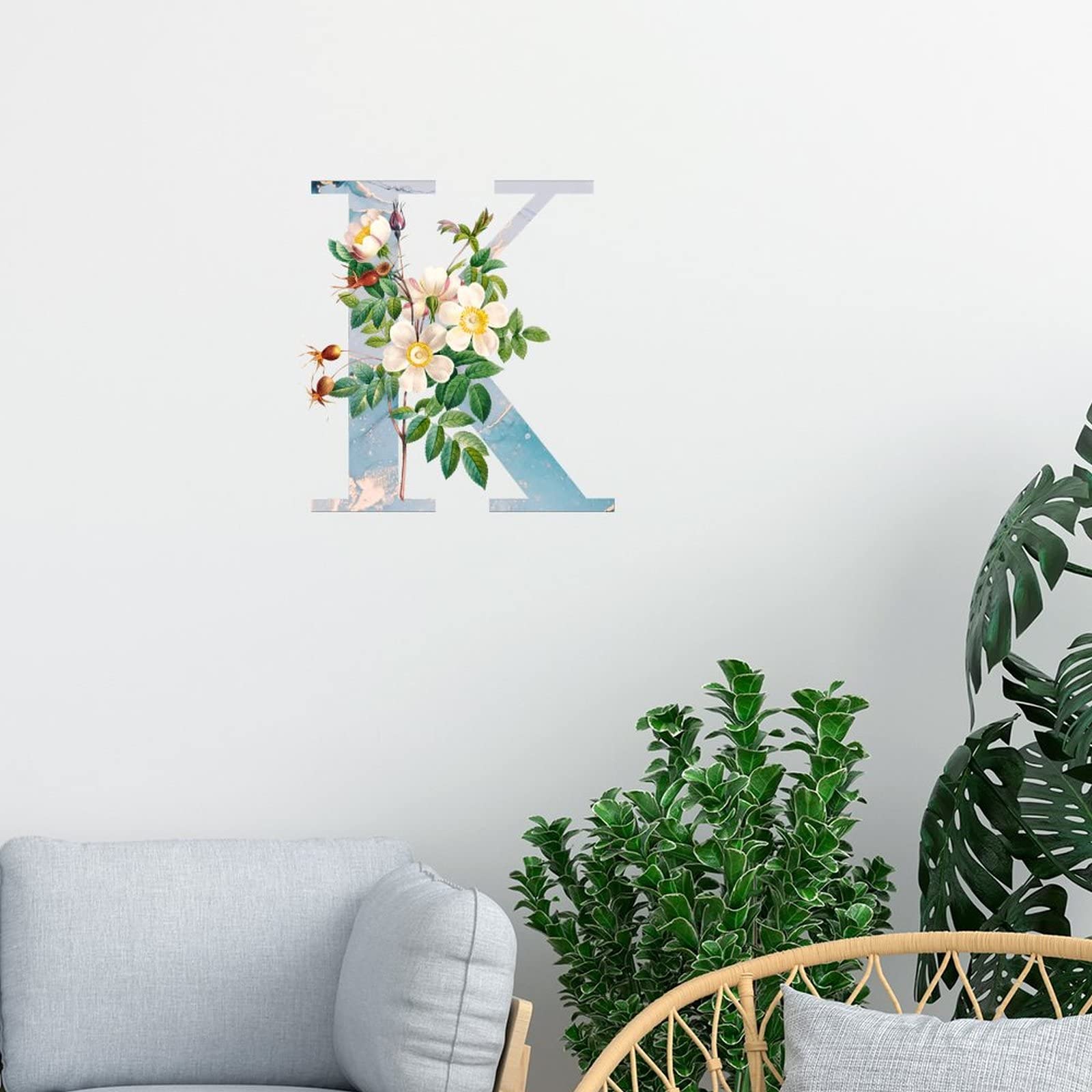 Wall Initial Decals Custom Name Initial Monogram, Nursery Personalised