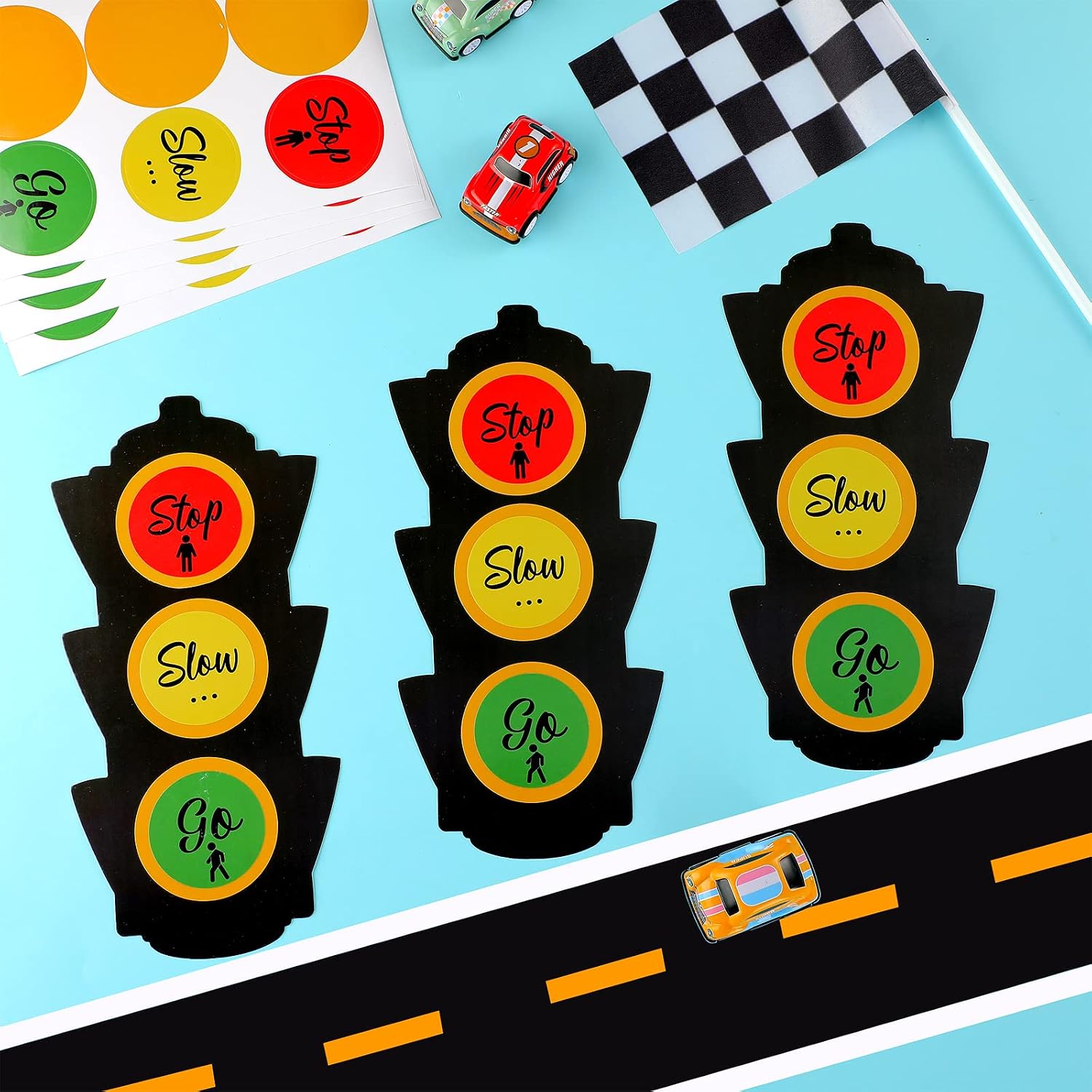 Kids Craft Kit 30-Pack Traffic Light Craft Kit - Educational Sticker ...