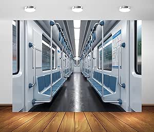 Amazon.com : BELECO 5x4ft Fabric City Subway Backdrop Metro Subway Car ...