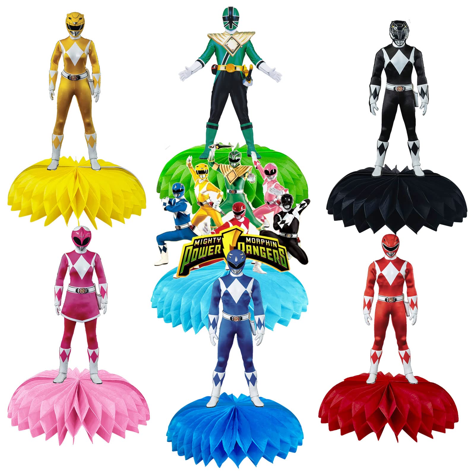 Buy 7Pcs Power Ranger Birthday Party Supplies, Power-Ranger Theme Table ...