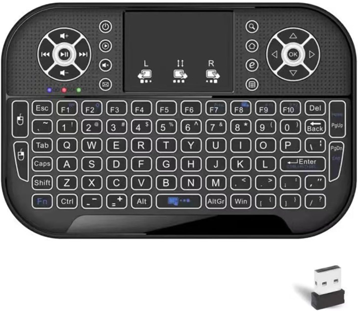 Amazon.com: Backlit Mini Wireless Keyboard Touchpad Mouse Combo Remote ...