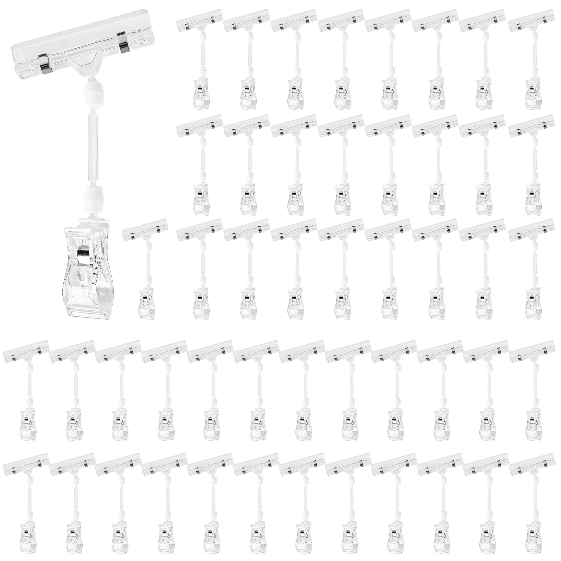 Snapklik.com : Clear Sign Clips On Merchandise Display 50 Pack Plastic ...