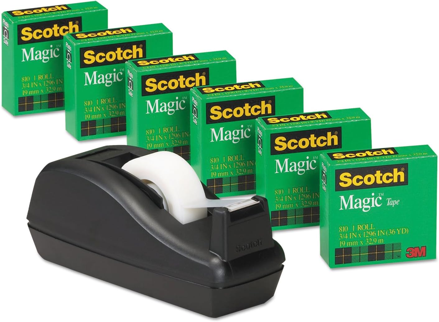 Amazon.com : Scotch 810C40bk Magic Tape Value Pack W/C40 Dispenser, 3/4 ...