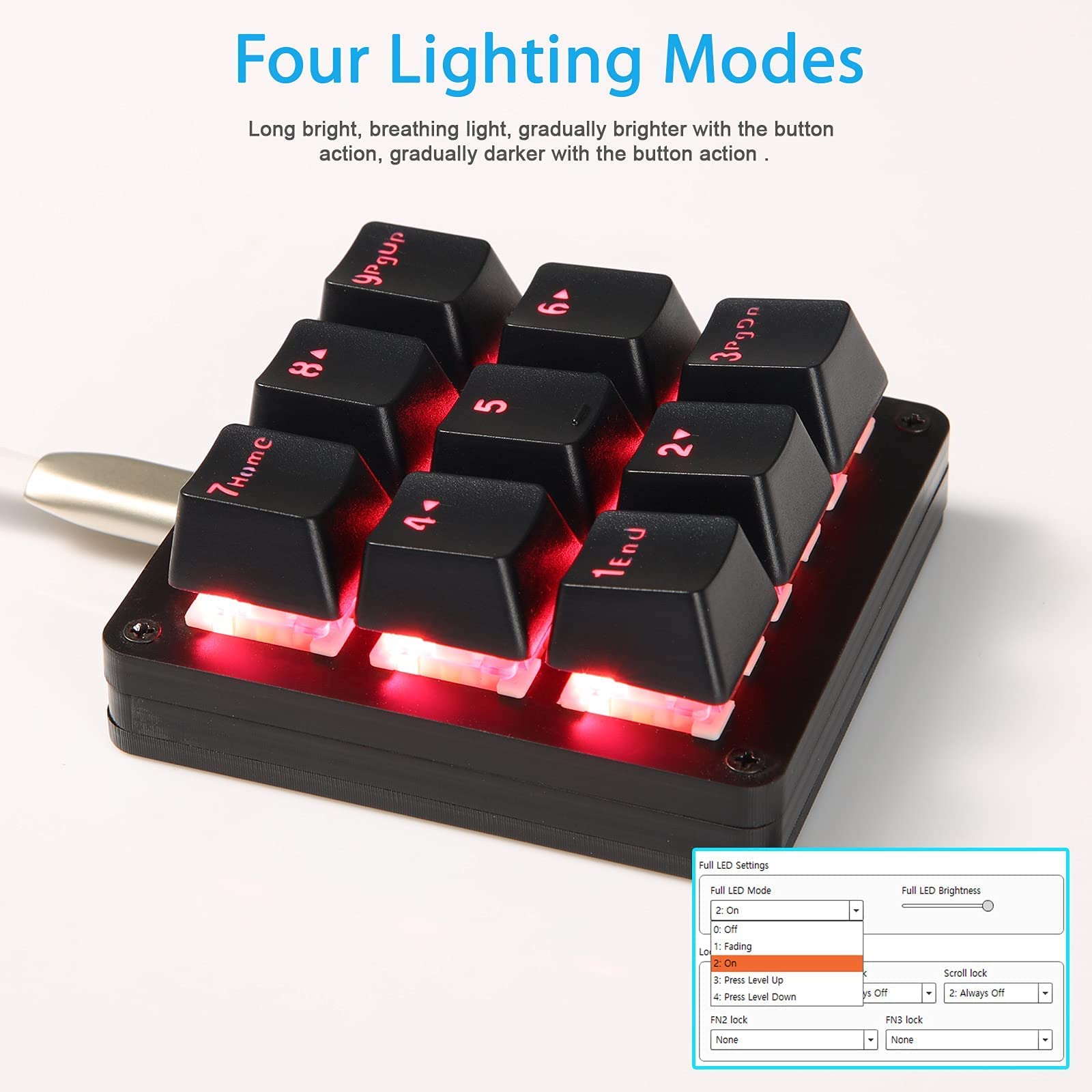 Snapklik.com : Mechanical Numpad Macro Keyboard, 9-Key Numeric Keypad ...