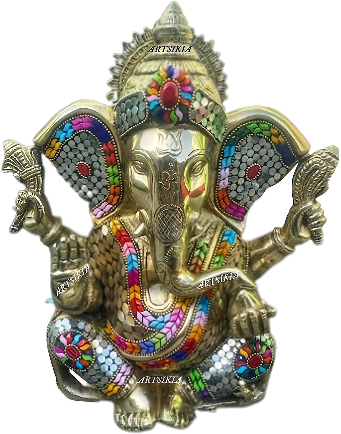 Amazon.com: Onyqina Ganesha Statue with LED Light Base, Ganpati ...